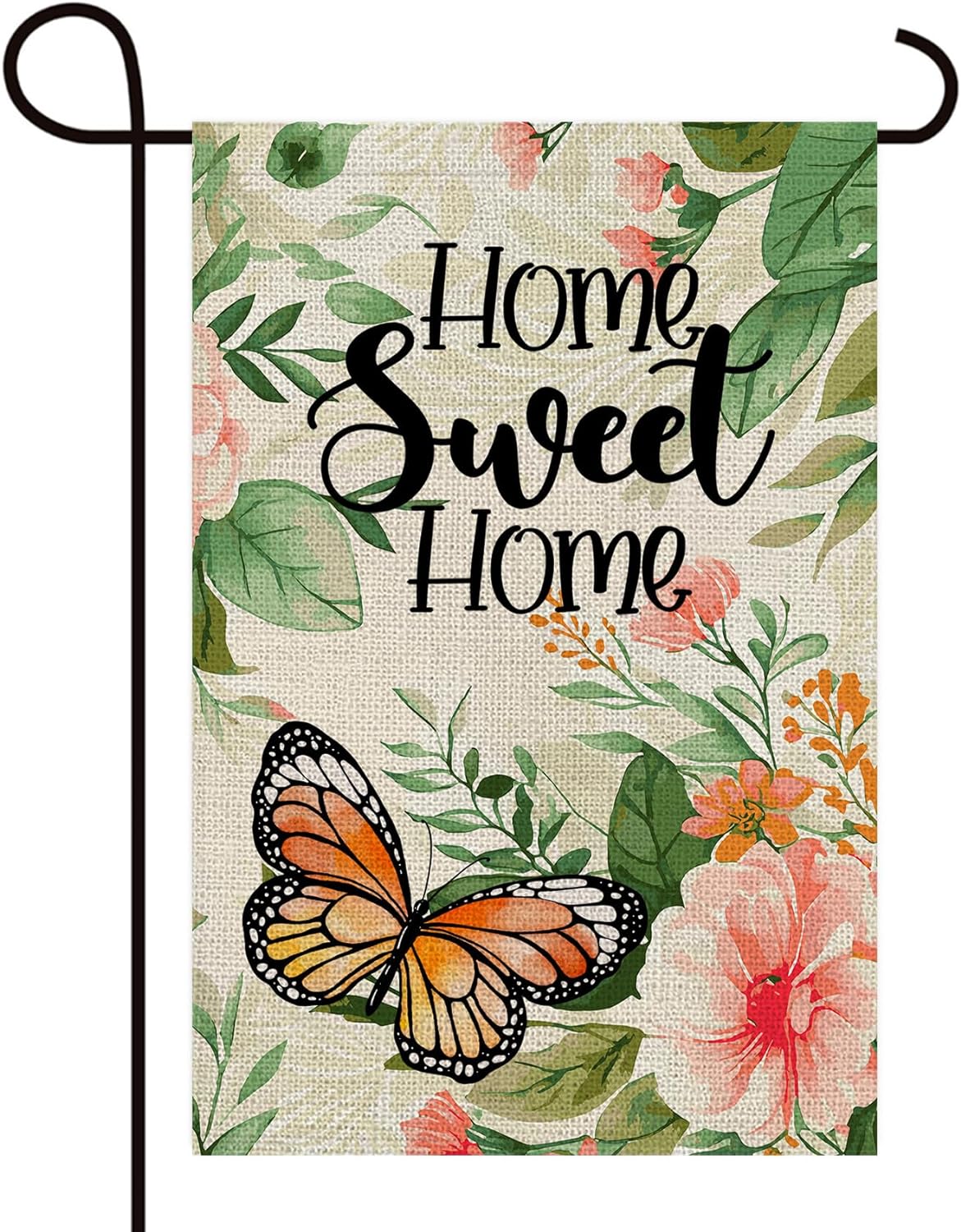 TraQunn Home Sweet Home Watercolor Flower Butterfly Decoration Double ...