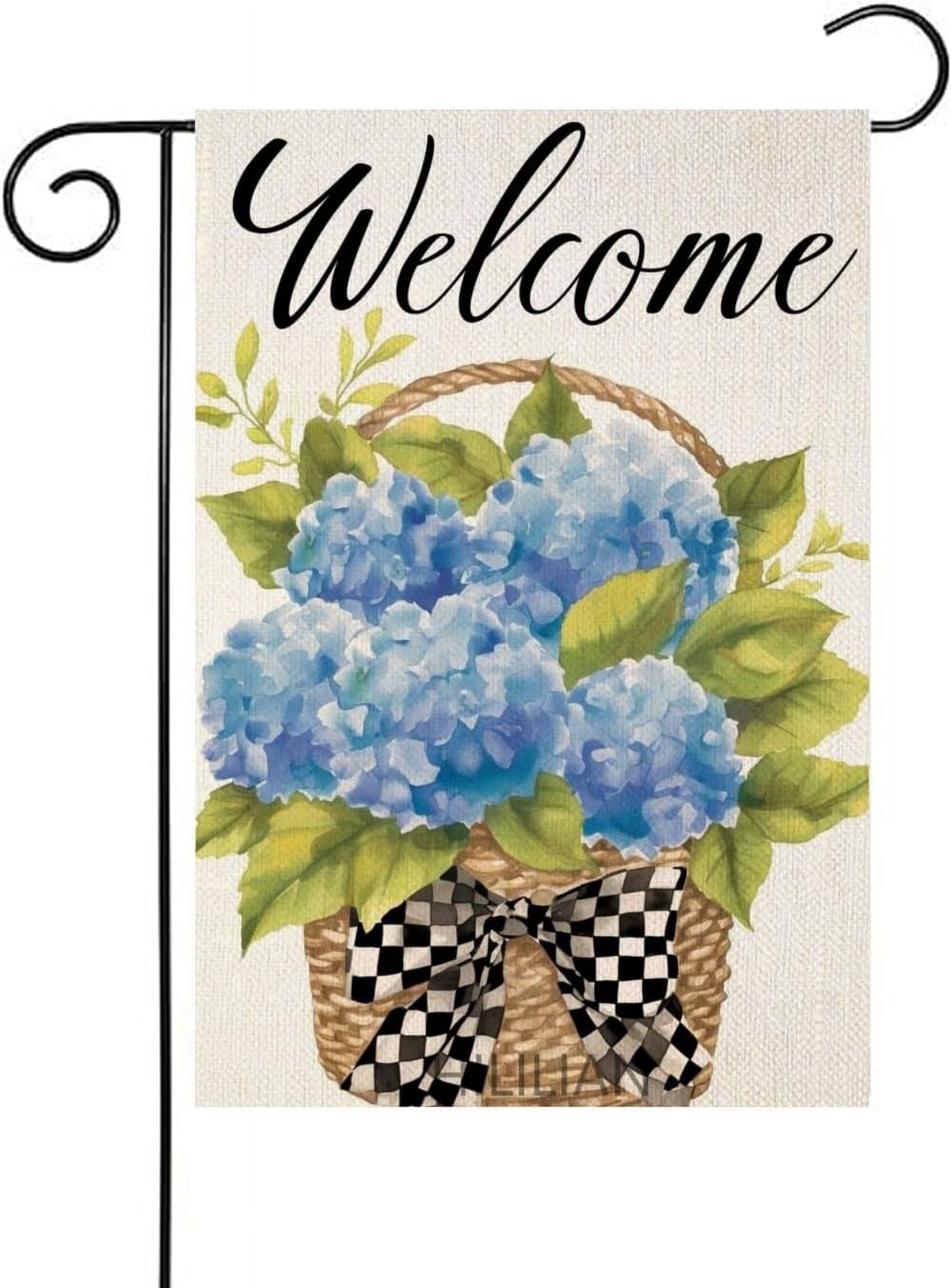 TraQunn Hydrangea Spring Summer Garden Flag 12x18 Inch Burlap Vertical ...