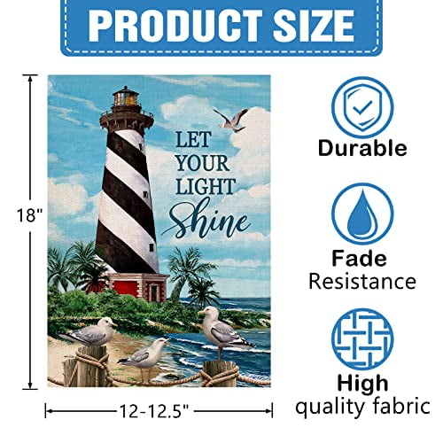 TraQunn Let Your Light Shine Summer Beach Coastal Lighthouse Decorative ...