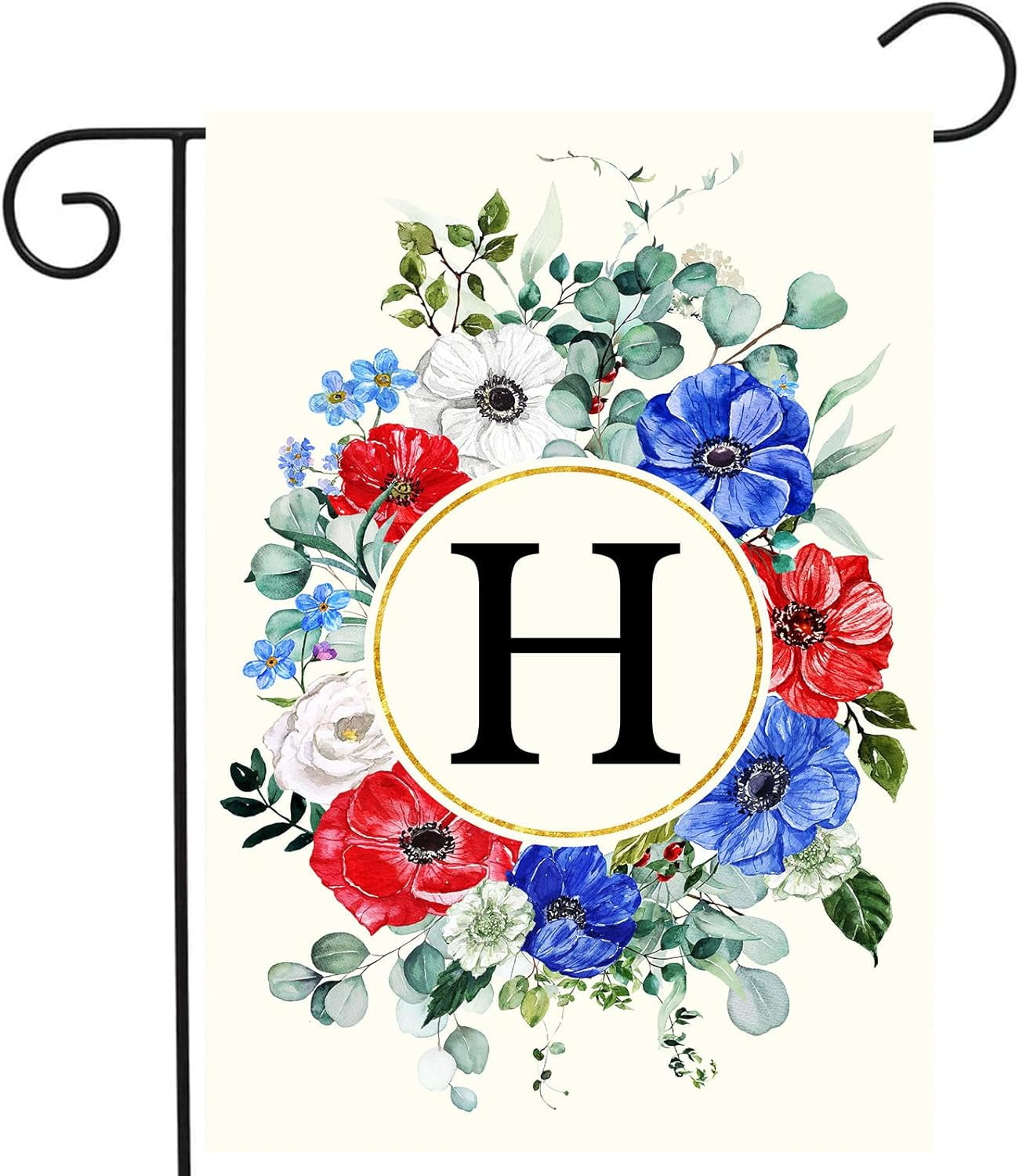 TraQunn Letter H Garden Flag Monogram Initial Garden Flags for Outside ...