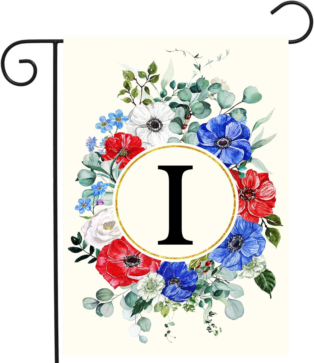TraQunn Letter I Garden Flag Monogram Initial Garden Flags for Outside ...