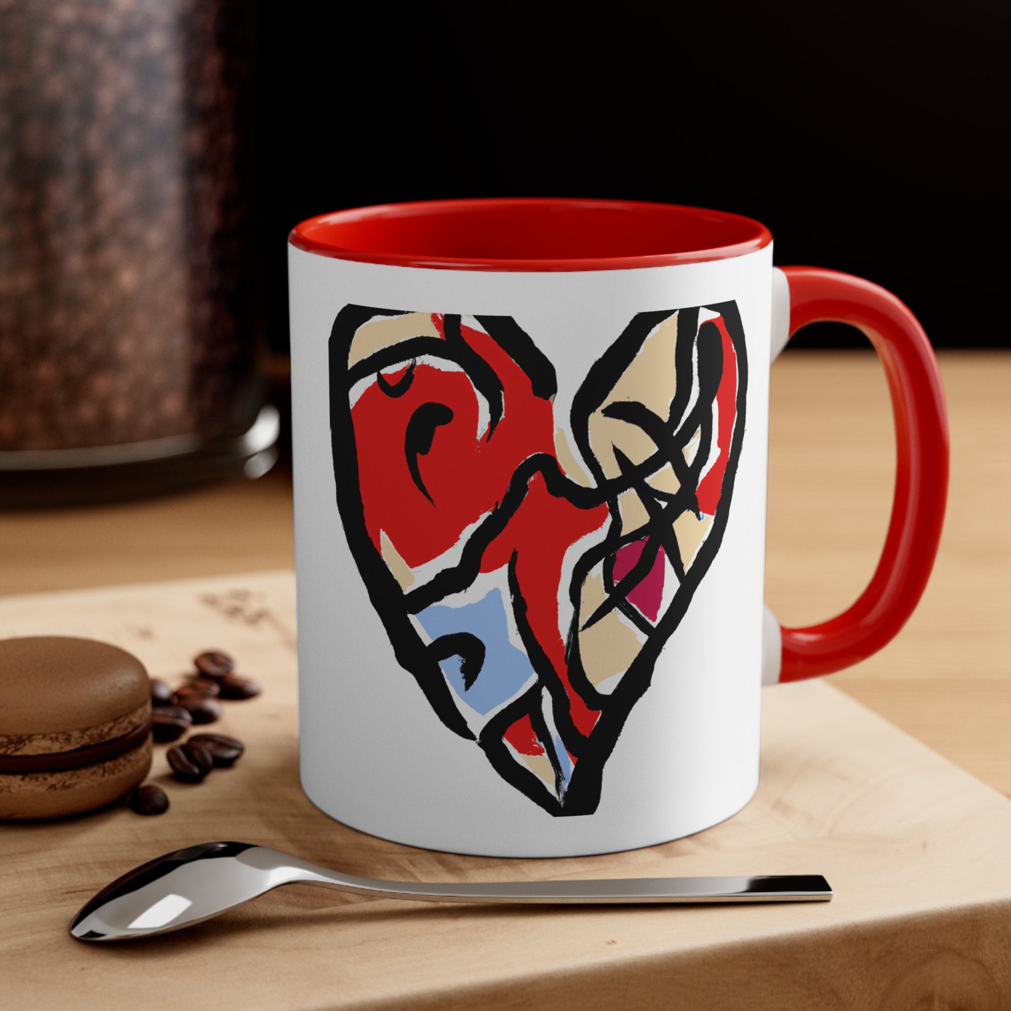 TraQunn Love Themed Coffee Mug Love Mug Heart Symbol Modern Art Gift ...