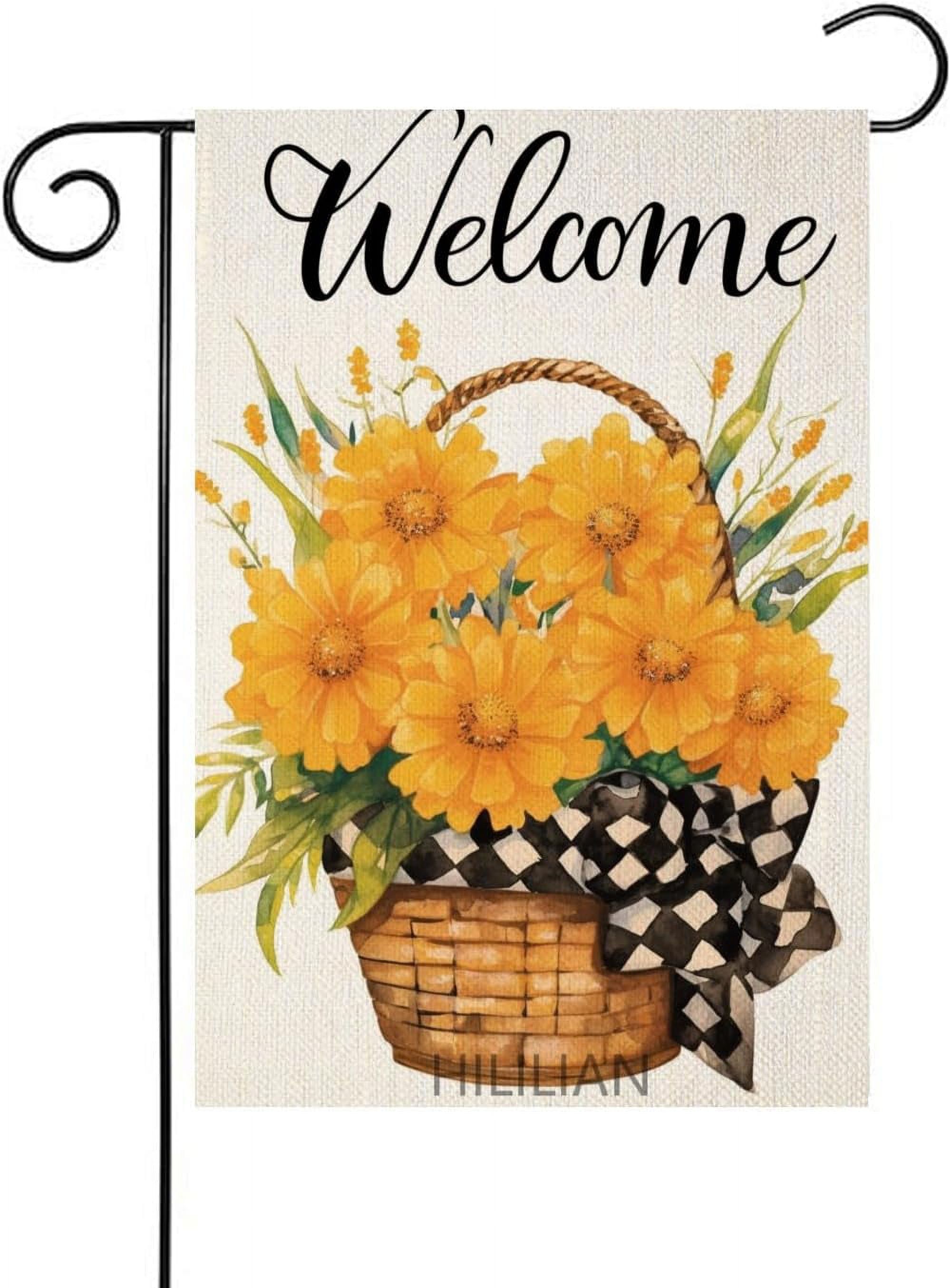 TraQunn Marigold Spring Summer Garden Flag 12x18 Inch Burlap Vertical ...