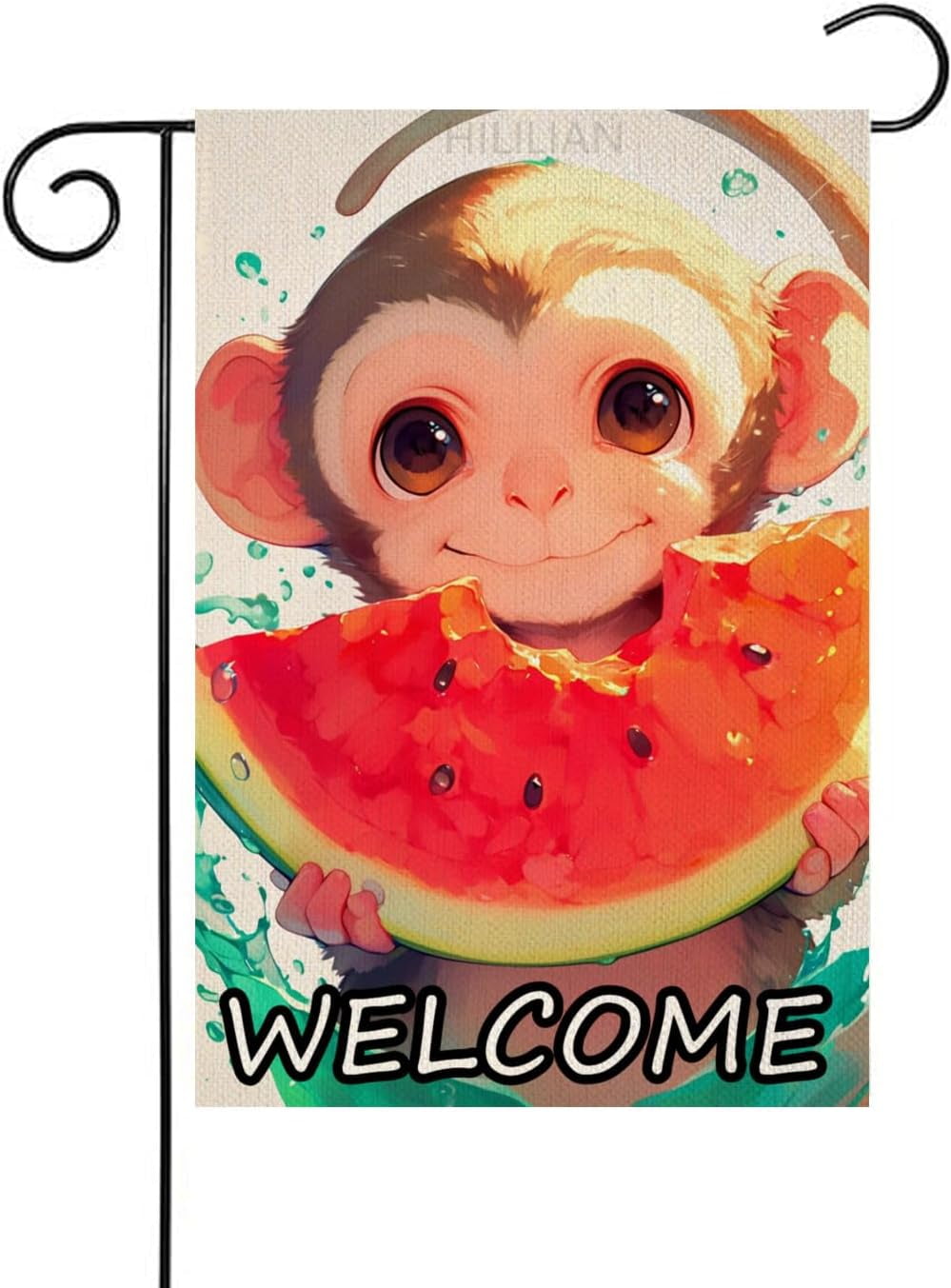 TraQunn Monkey Welcome Garden Flag Beach 12x18 Inch Double Sided Burlap ...