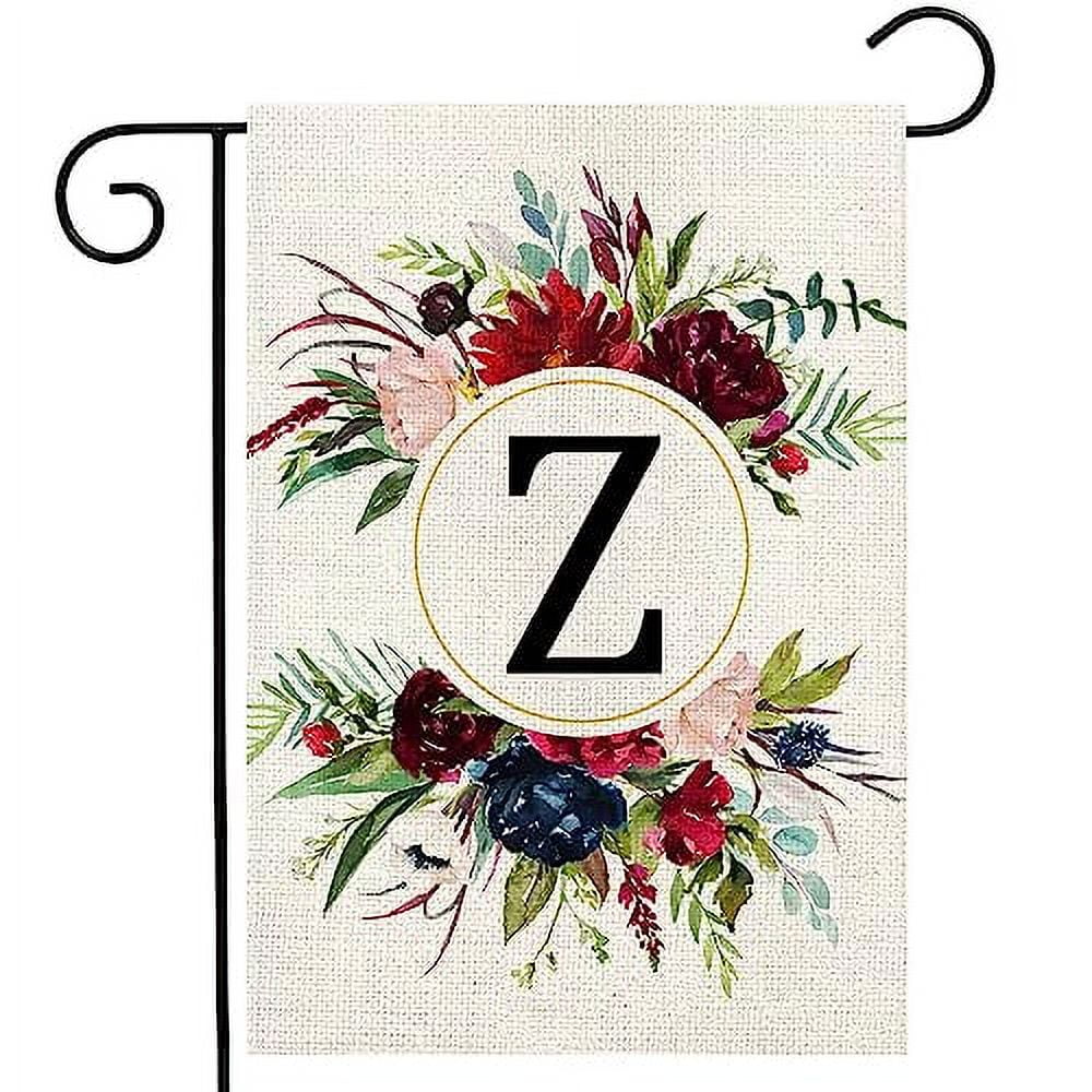 TraQunn Monogram Letter A-Z Garden Flags Summer Garden Flag 12x18 Inch ...