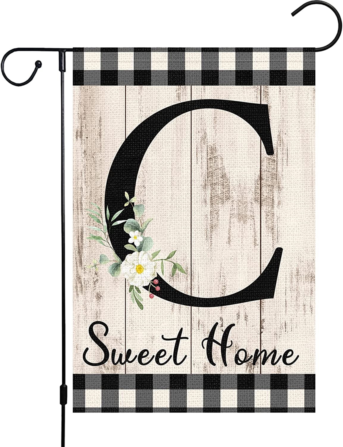 TraQunn Monogram Letter C Initial Garden Flag 12x18 Inch Double Sided ...