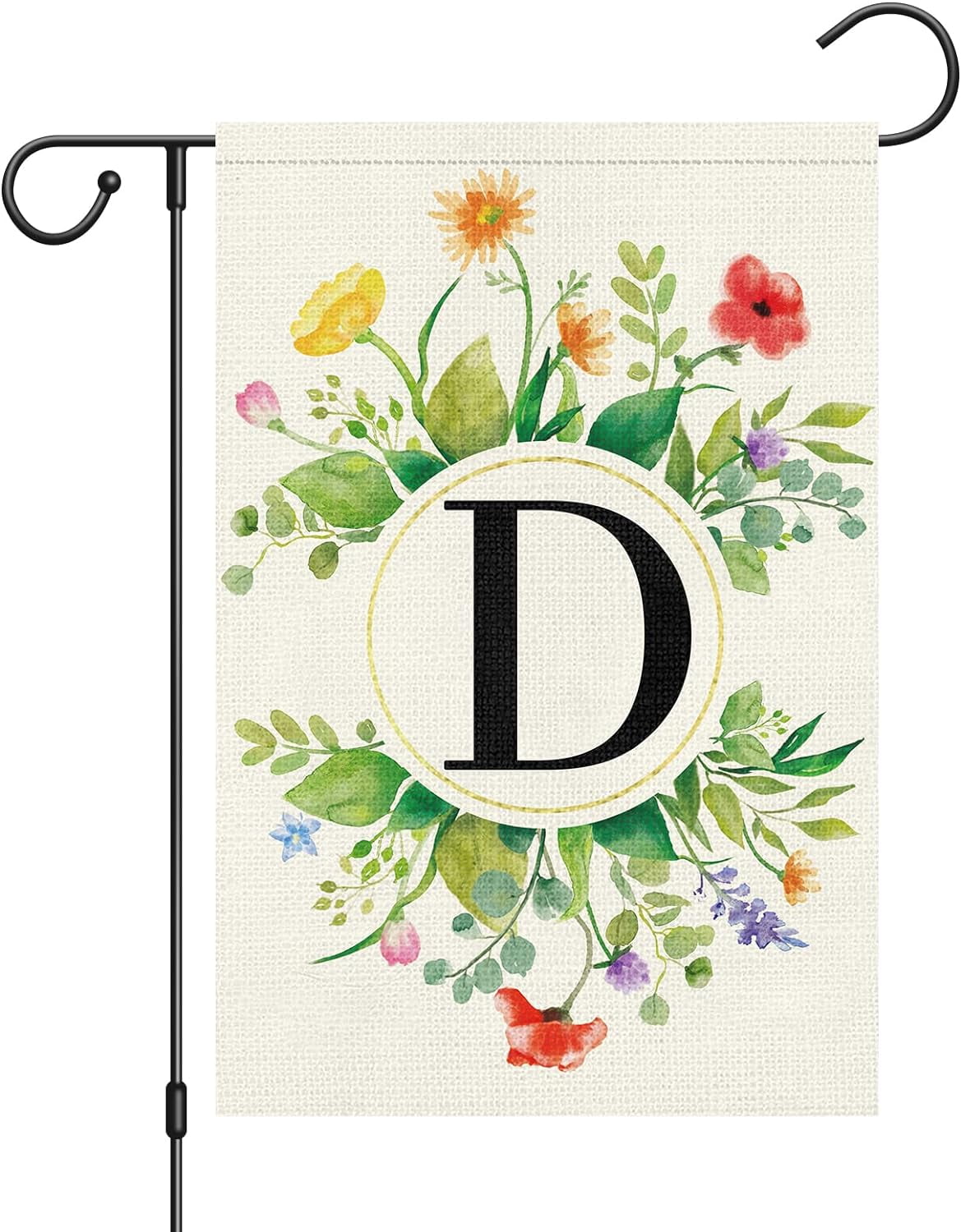 TraQunn Monogram Letter D Garden Flag 12x18 Inch Double Sided Burlap ...
