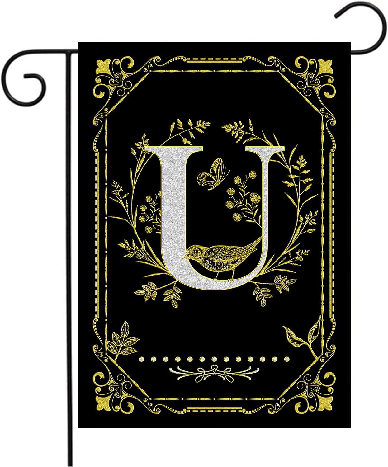 TraQunn Monogram U Garden Flag Initial U Flags Letter Flags for Front ...