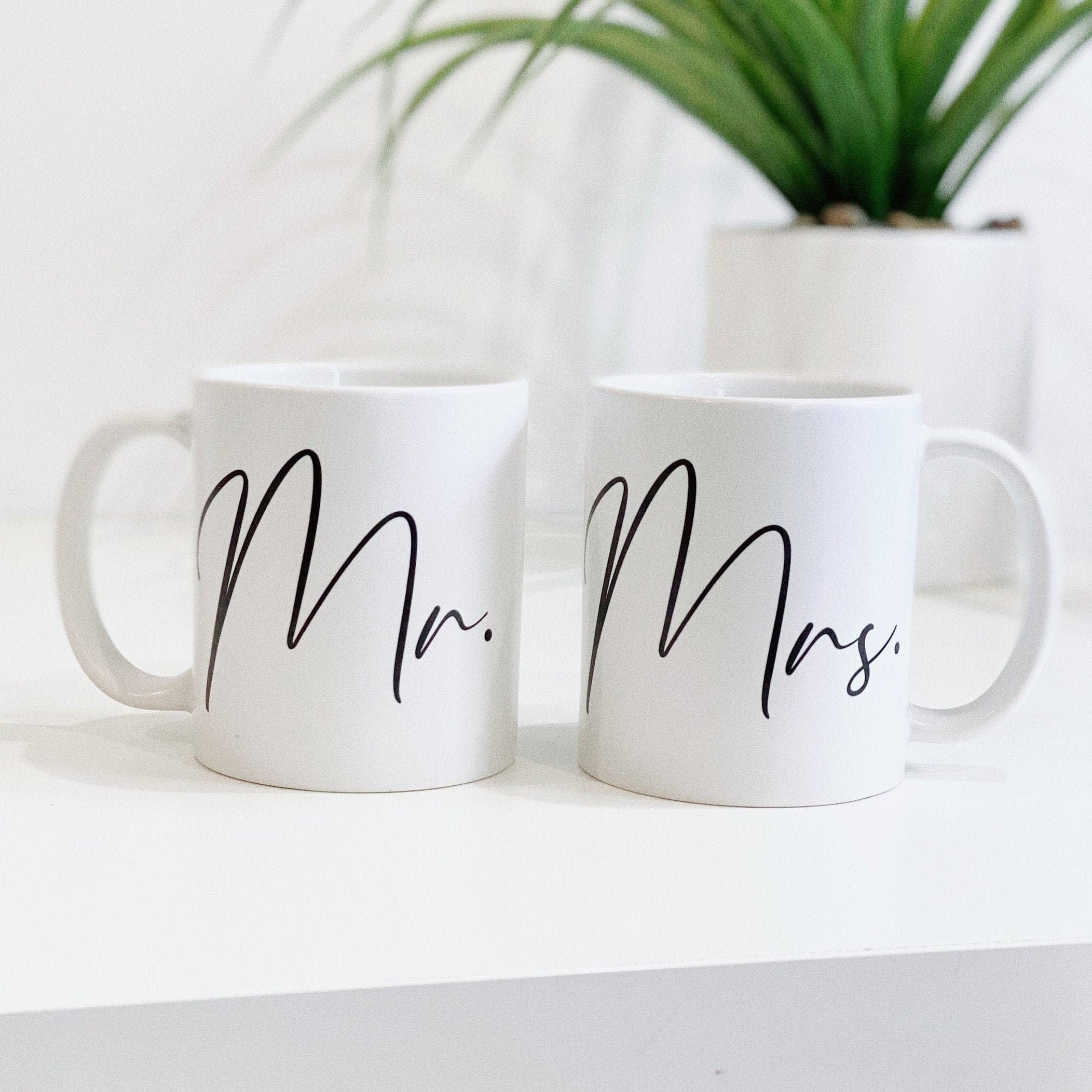 TraQunn Mr And Mrs Mugs Coffee Mug Set - His And Hers Mugs - Wedding ...