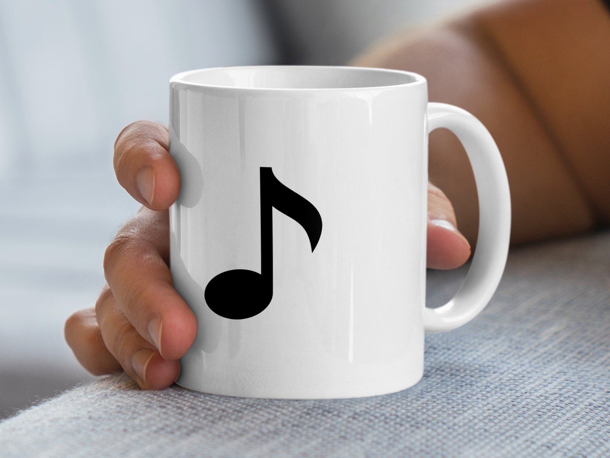TraQunn Music Note Mug Symbol Coffee Mug - Glossy White Ceramic 11 Oz ...