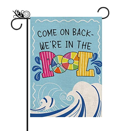 TraQunn Pool Decorations Outdoor Pool Sign Summer Garden Flag We are in ...