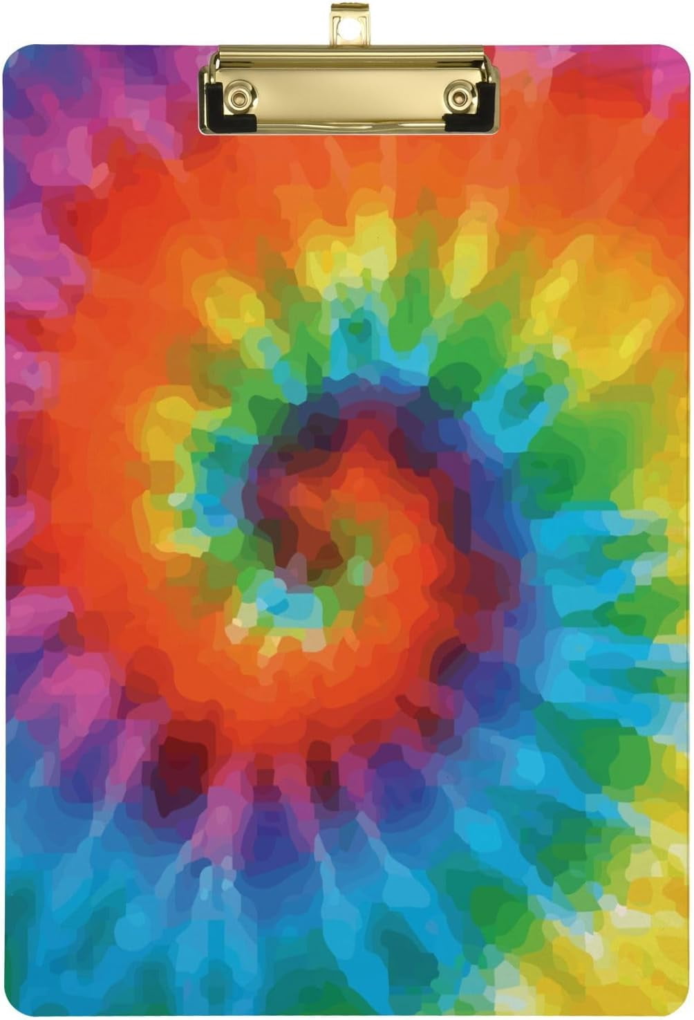 TraQunn Retro Colorful Rainbow Tie Dye Wooden Clipboards with Low ...