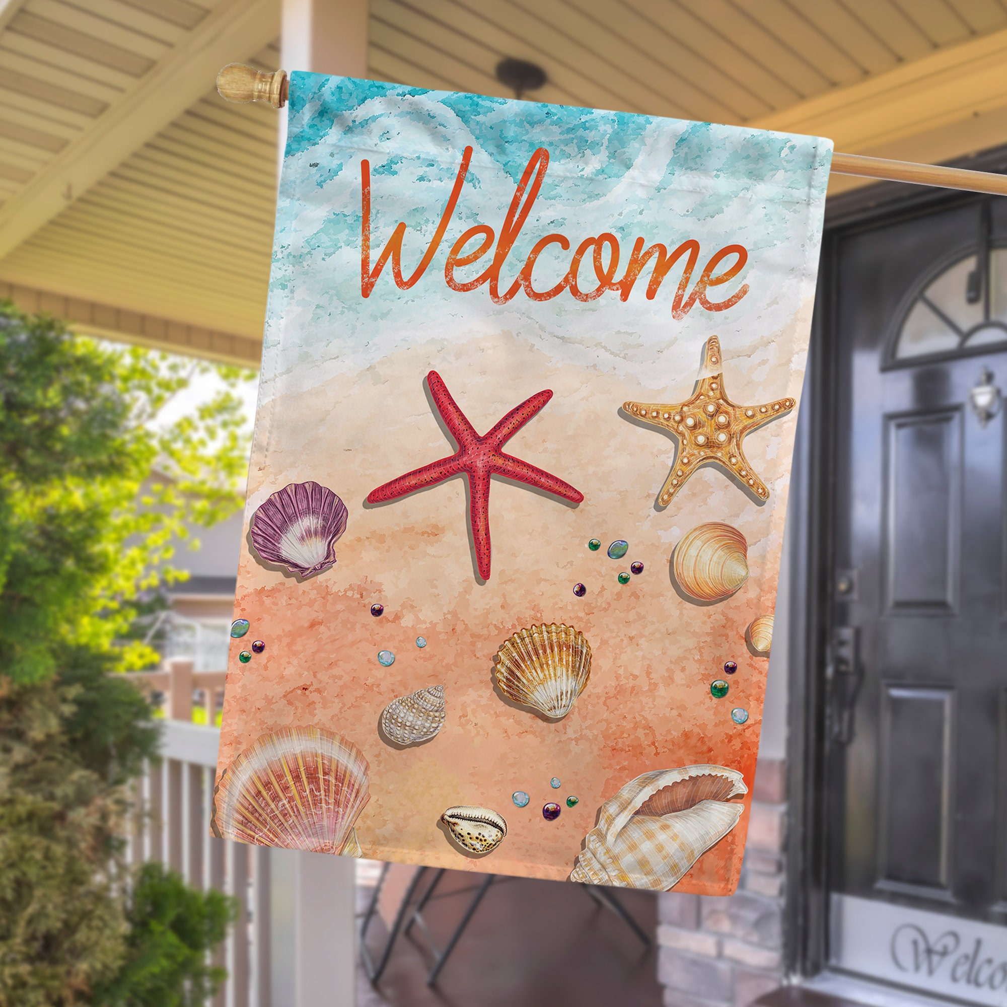 TraQunn Sea Shore Treasures Nautical Welcome Summer Garden Flag ...