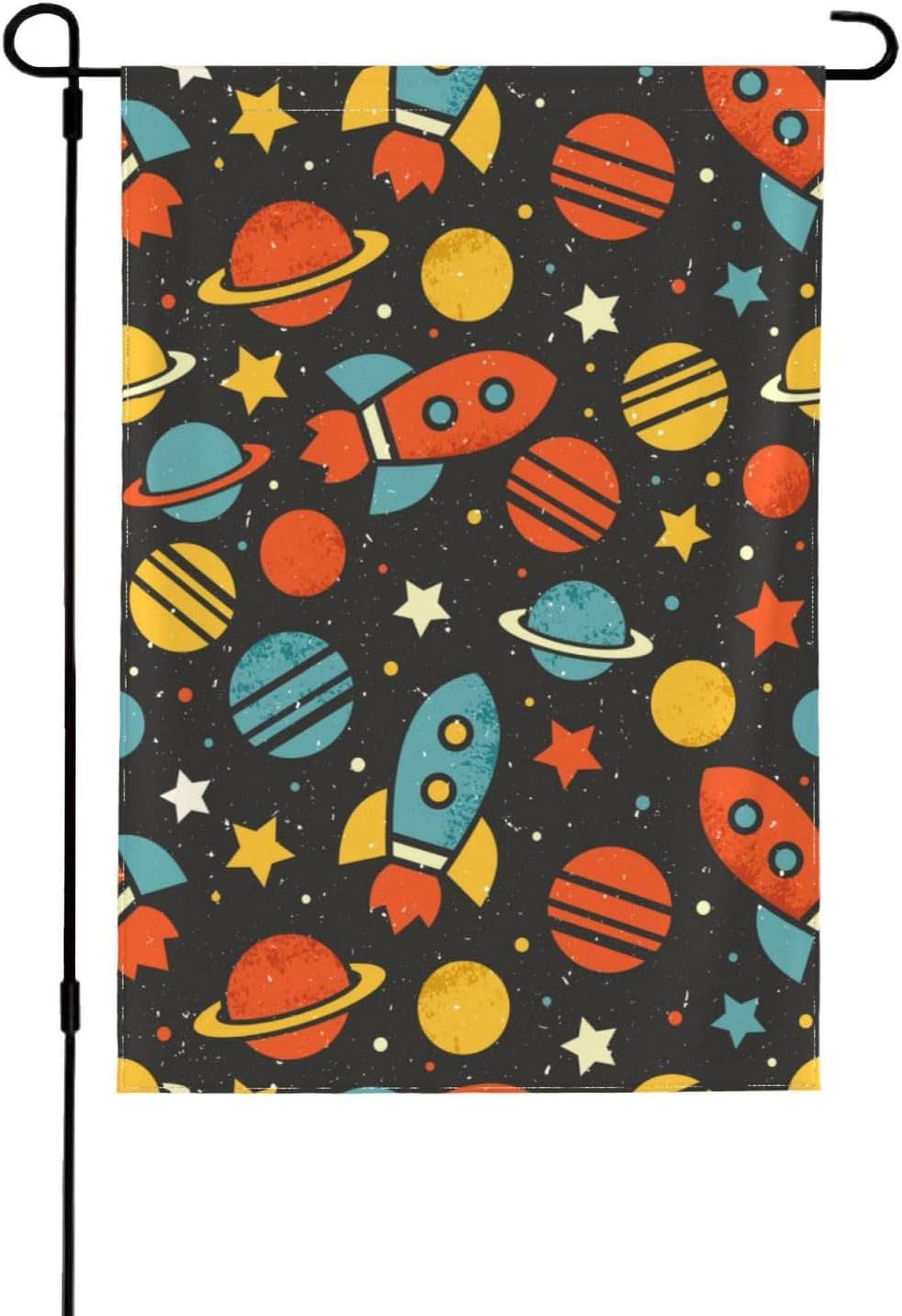 TraQunn Space Elements Garden Flags 12x18 Inch Double Sided Doodle Yard ...