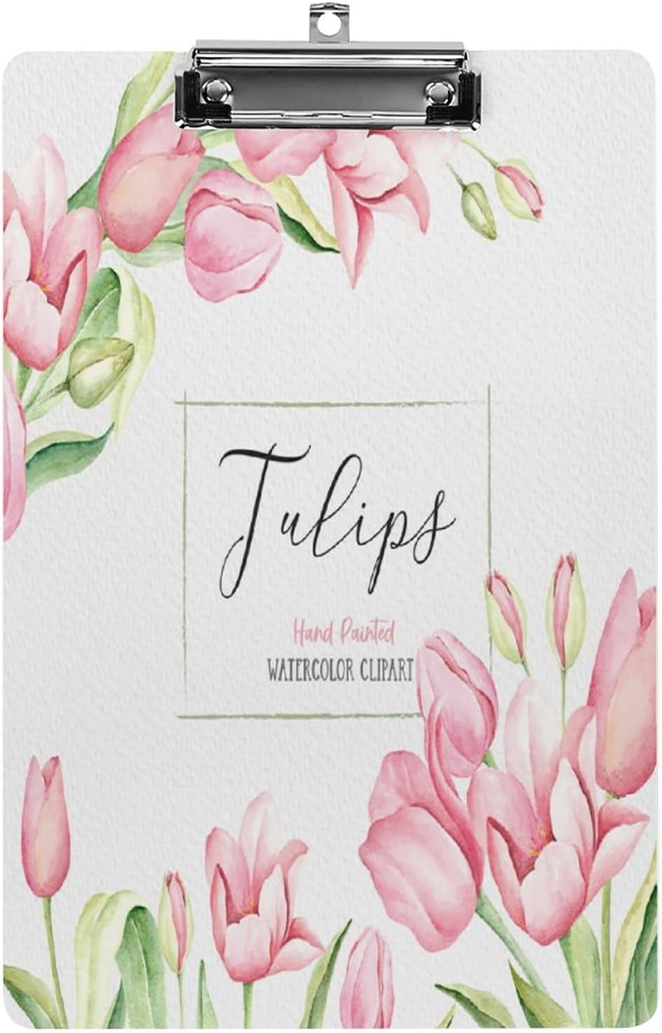 TraQunn Spring Pink Tulip Wooden Clipboard High Capacity Clip for ...