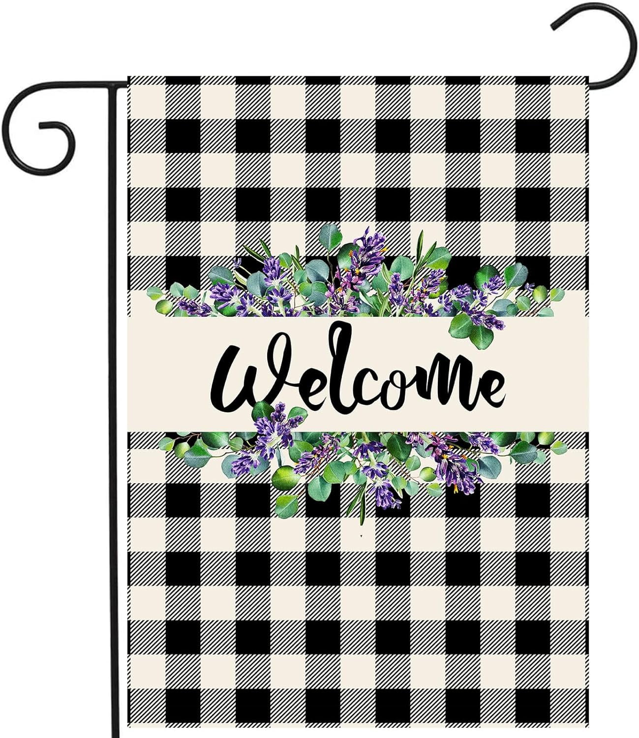TraQunn Spring Summer Welcome Garden Flags for Outside Black and White ...