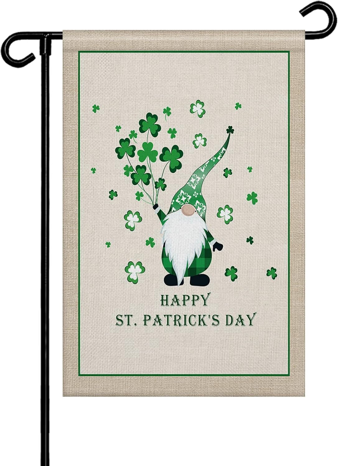 TraQunn St. Patrick's Day Garden Flags Gnome Holding Shamrock Balloon ...