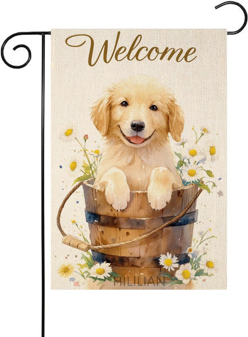 TraQunn Summer Garden Flag Golden Retriever Welcome Daisy 12x18 Inch ...