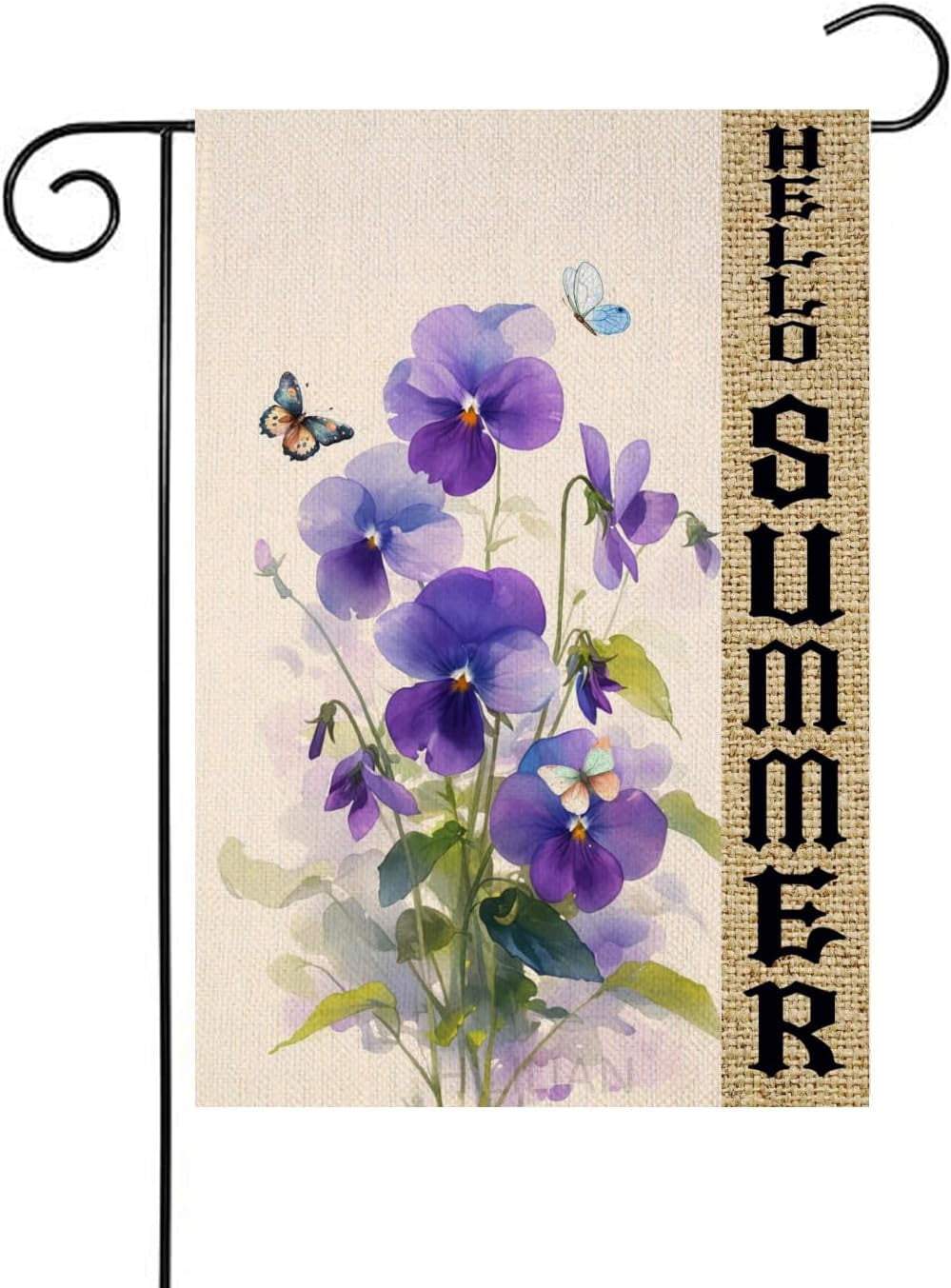 TraQunn Summer Garden Flag Violet Hello Summer Butterfly Flowers Garden ...