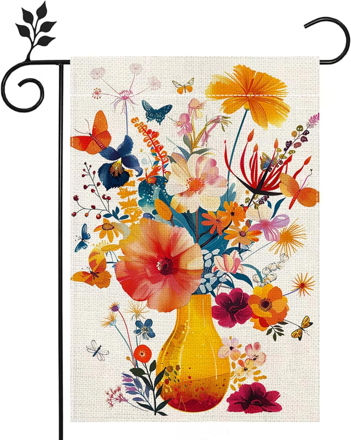 TraQunn Summer Garden Flags Butterfly and Flower Garden Flag 12X18 In ...