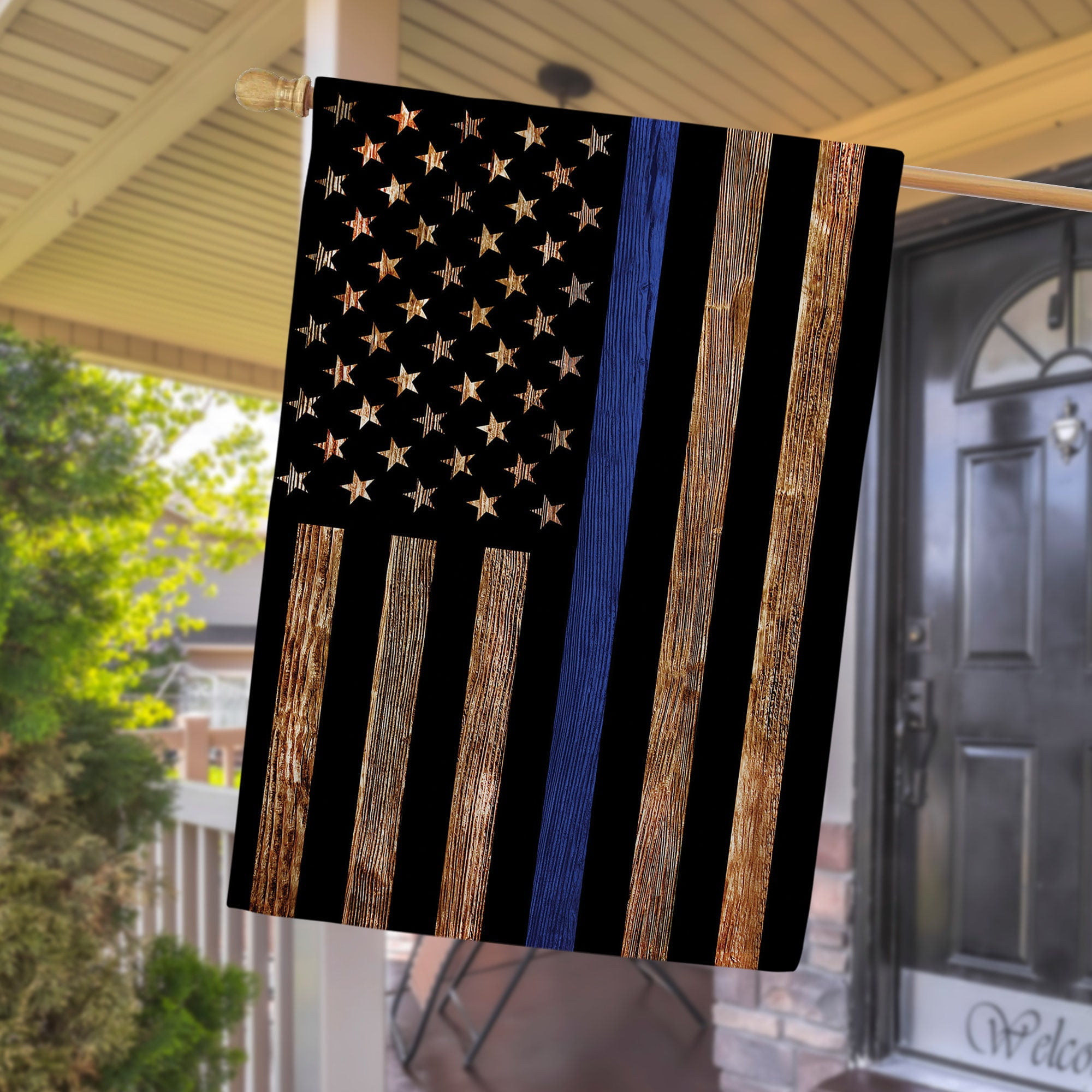 TraQunn Thin Blue Line Garden Flag Thin Blue Line Police Garden Flag ...