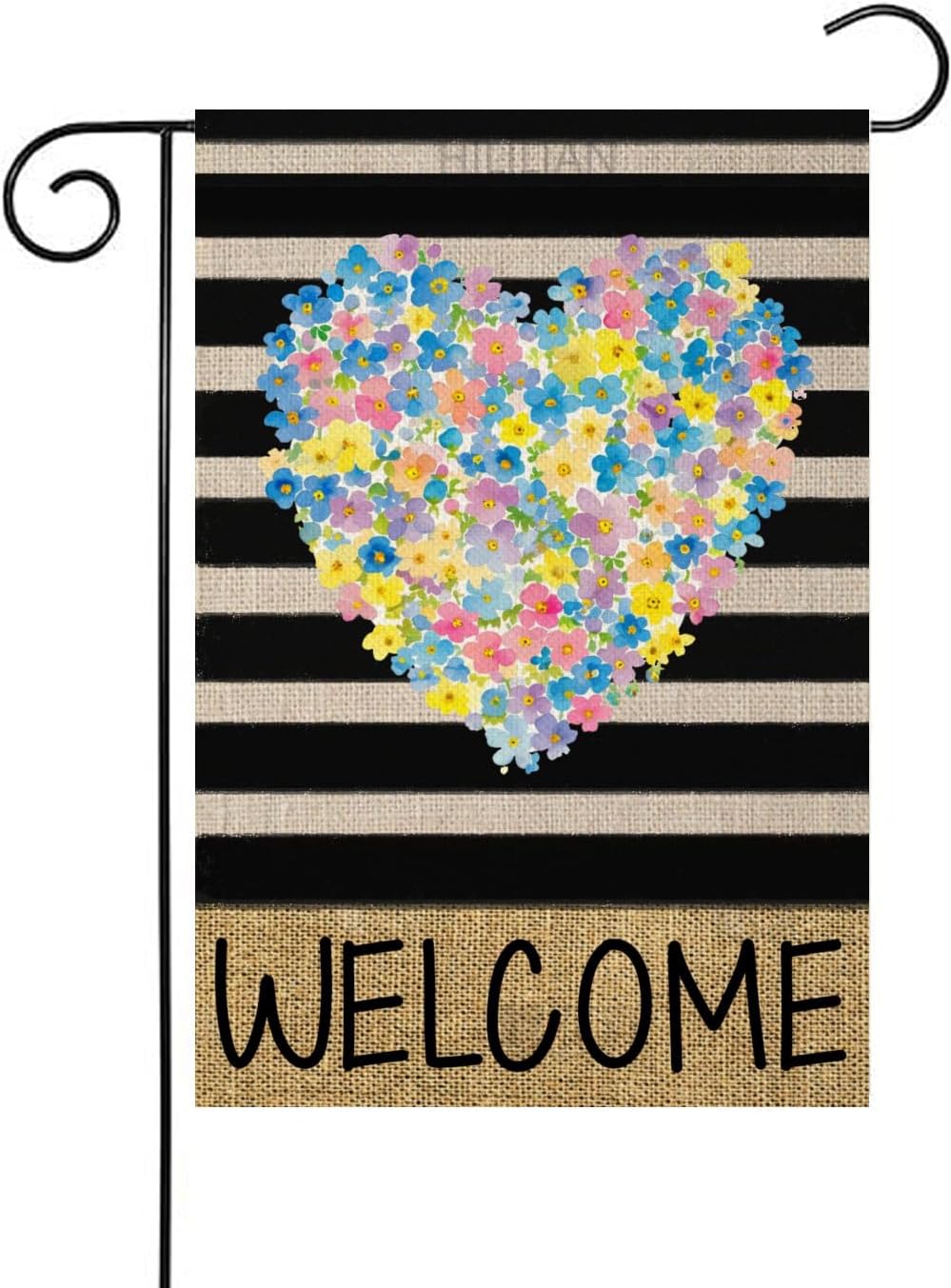 TraQunn Valentines Day Forget-Me-Not Heart Garden Flag 12x18 Inch Double Sided for Outside ...