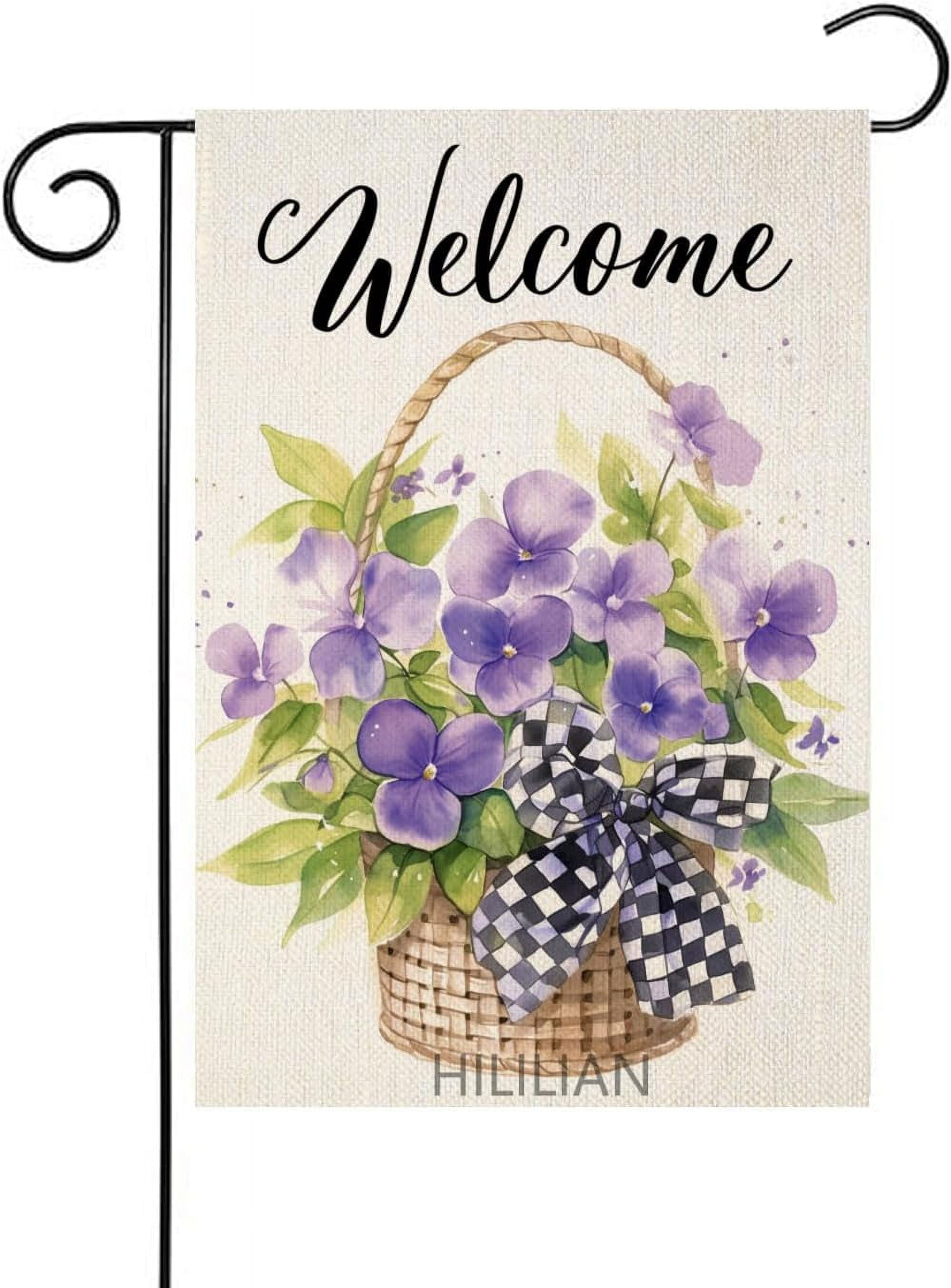 TraQunn Violet Spring Summer Garden Flag 12x18 Inch Burlap Vertical ...