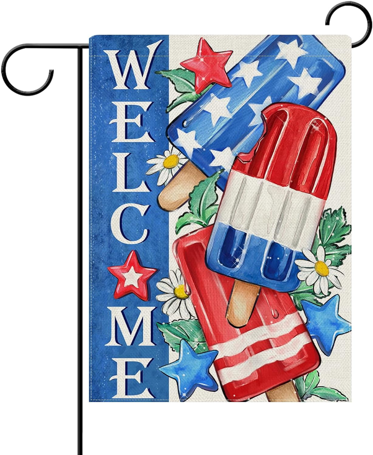 TraQunn Welcome 4th of July Popsicles Patriotic Decorative Garden Flag ...