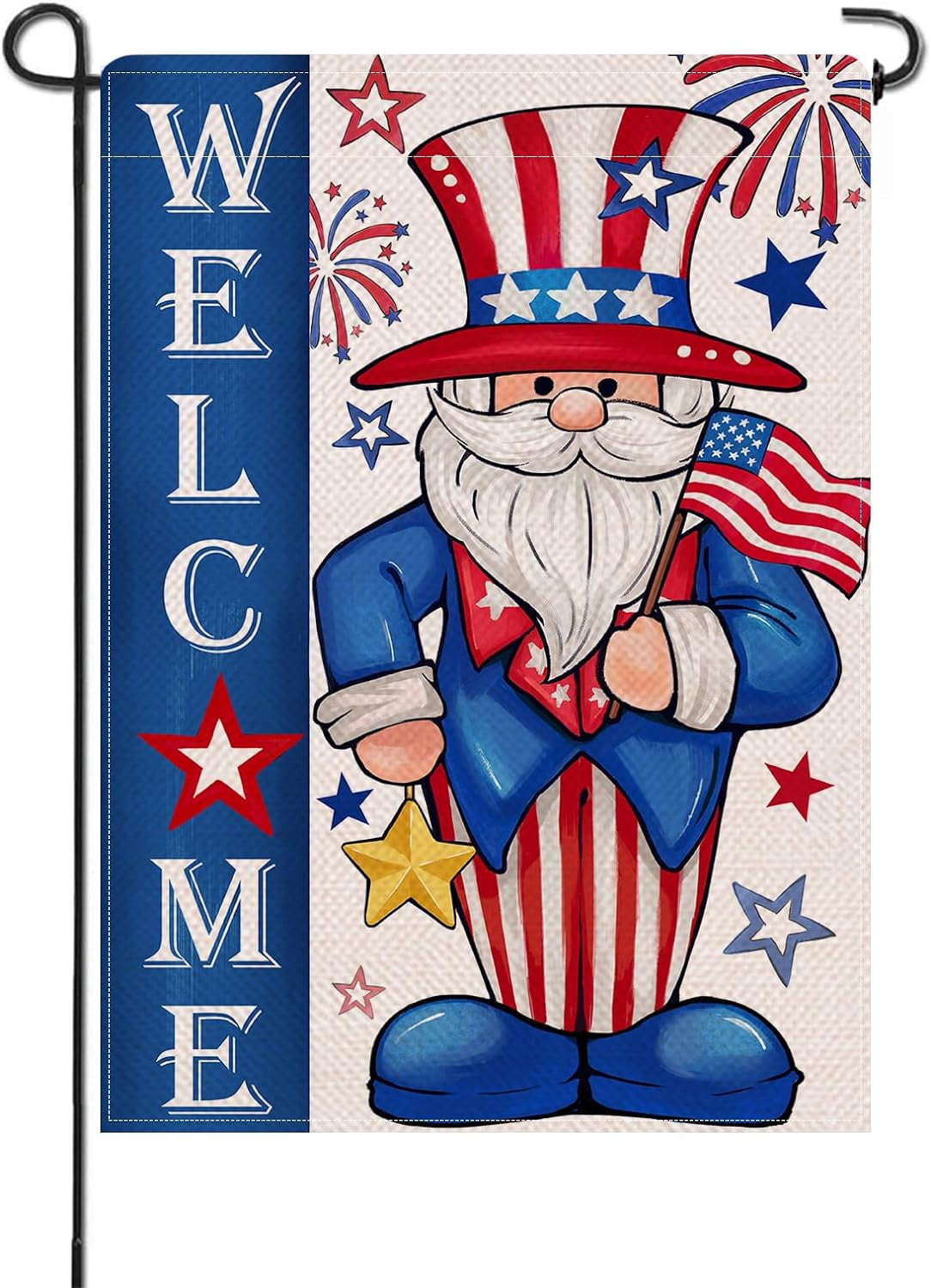 TraQunn Welcome 4th of July Uncle Sam Patriotic Decorative Garden Flag ...