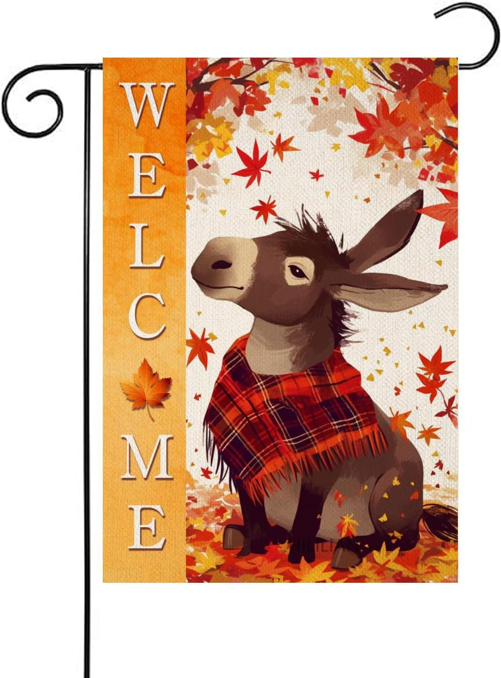TraQunn Welcome Donkey Fall Garden Flag Buffalo Plaid Check Scarf Home ...