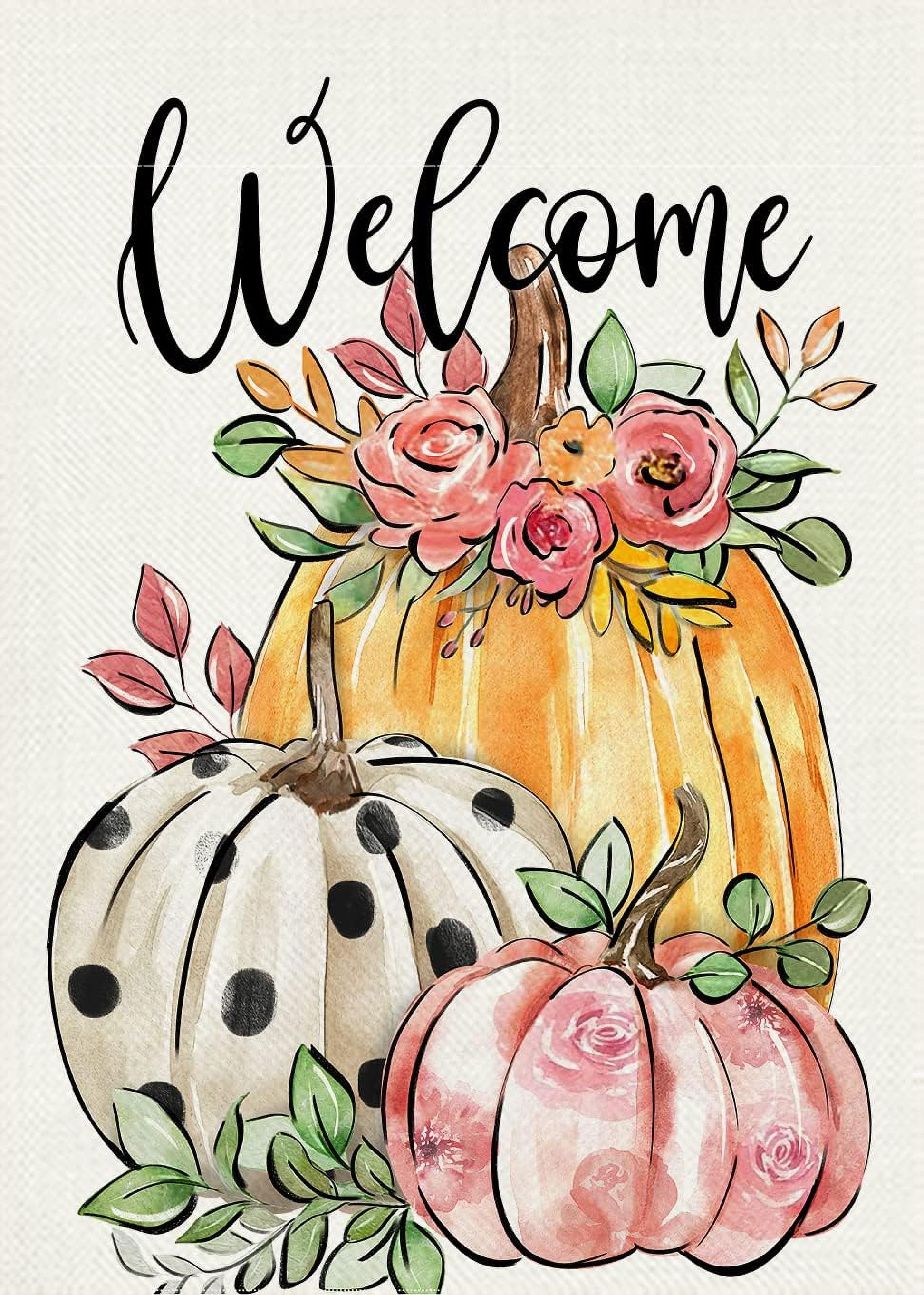 TraQunn Welcome Fall Pumpkin Patch Decorative Garden Flag Autumn Gourd ...
