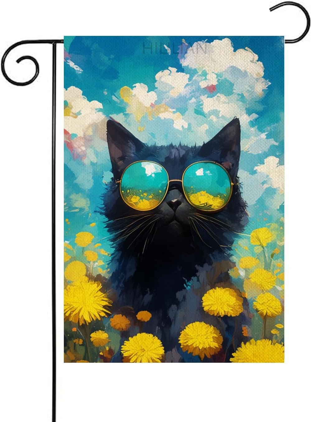 TraQunn Welcome Garden Flag Black Cat 12x18 Inch Double Sided Dandelion ...