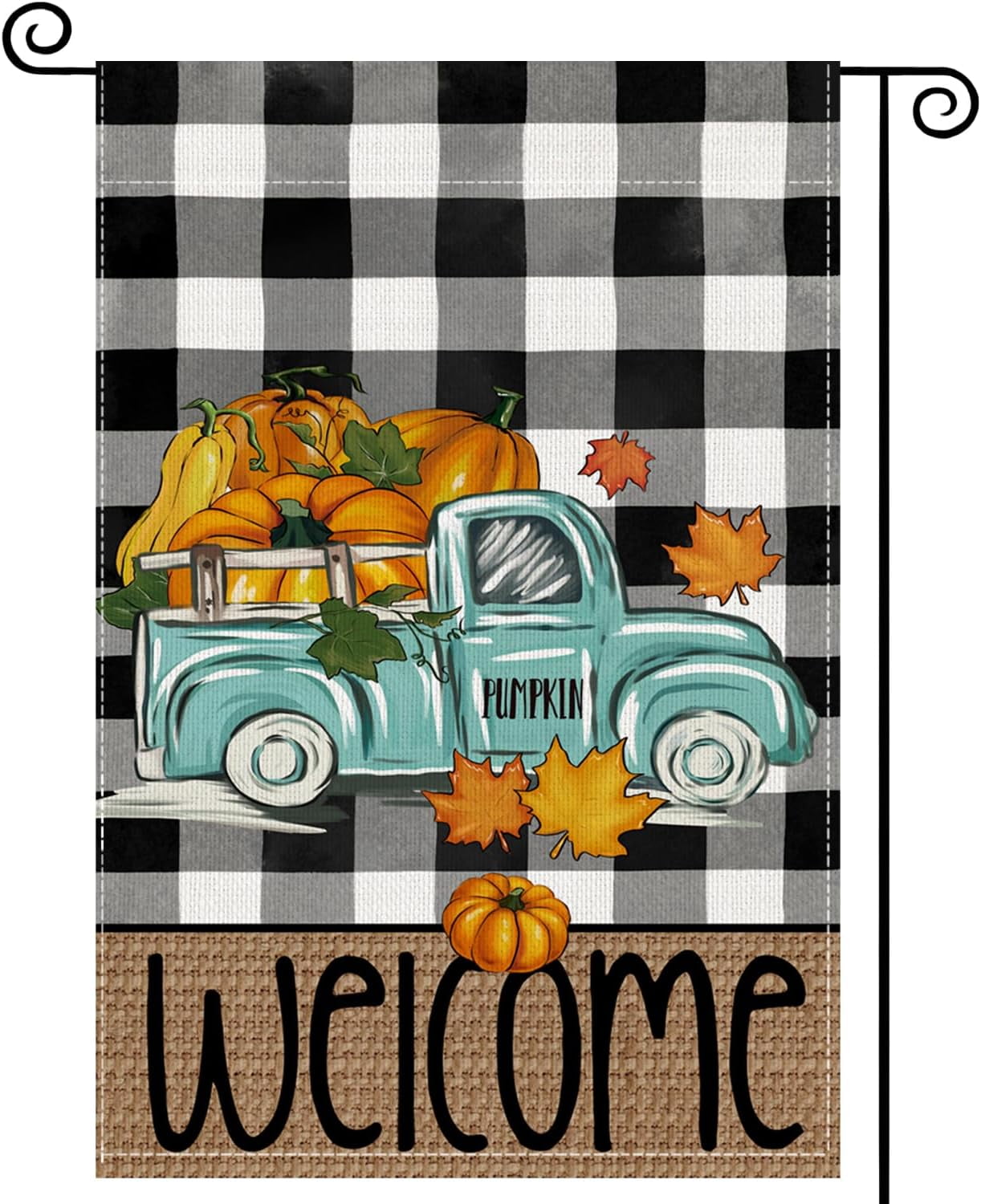 TraQunn Welcome Garden Flags Fall Blue Truck with Pumpkins Yard Flag ...