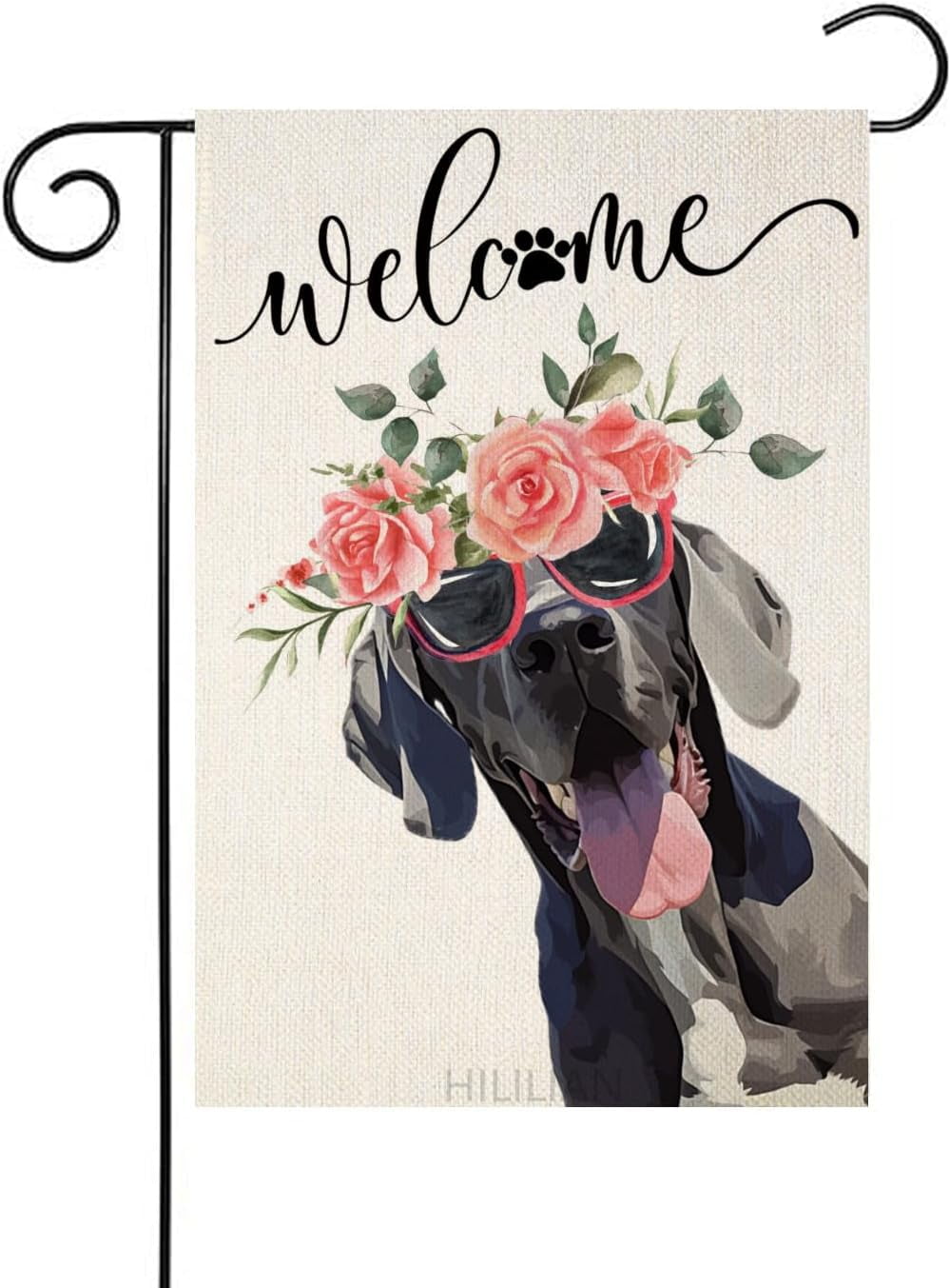TraQunn Welcome Great Dane Garden Flag 12x18 Inch Double Sided Dog with ...