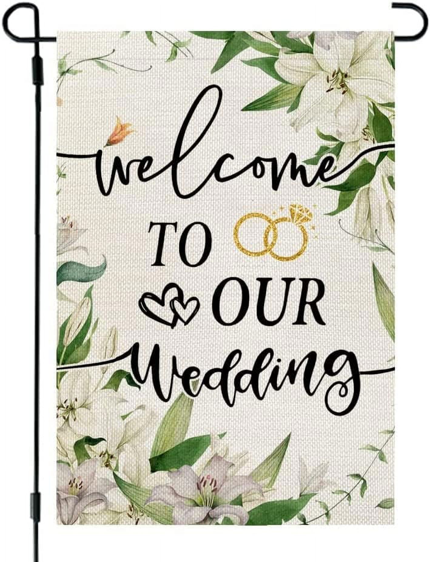 TraQunn Welcome to Our Wedding Double Sided Garden Flag 12x18 Inch ...