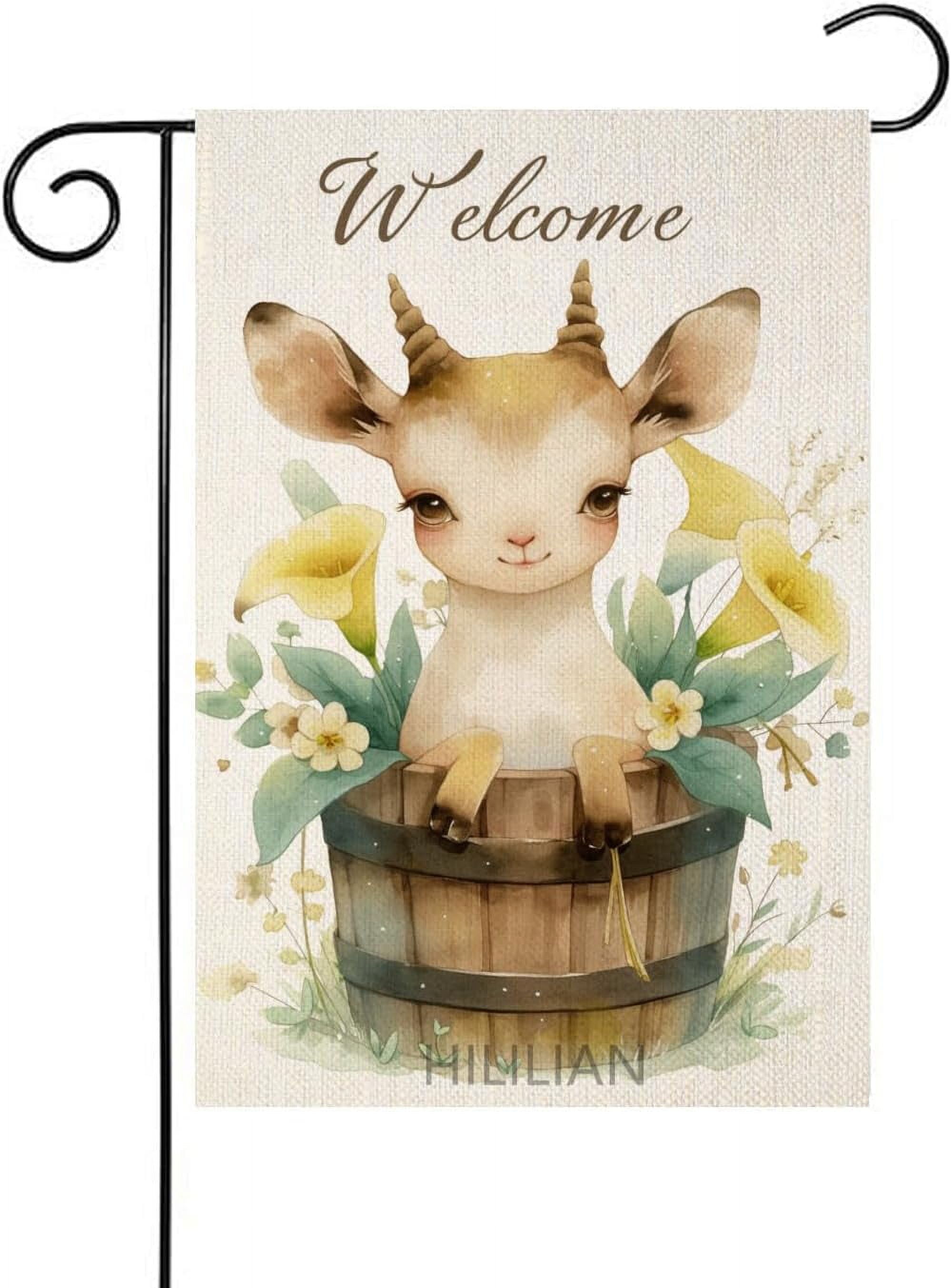 TraQunn Welcome Spring Antelope-Garden Flag Double Sided 12x18 Inch ...