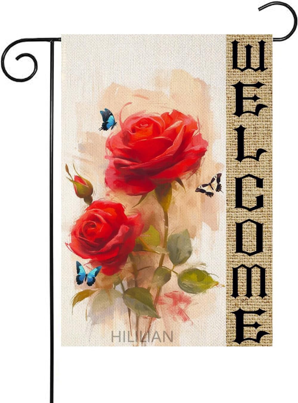 TraQunn Welcome Spring Garden Flag Red Rose Double Sided 12x18 Inch ...