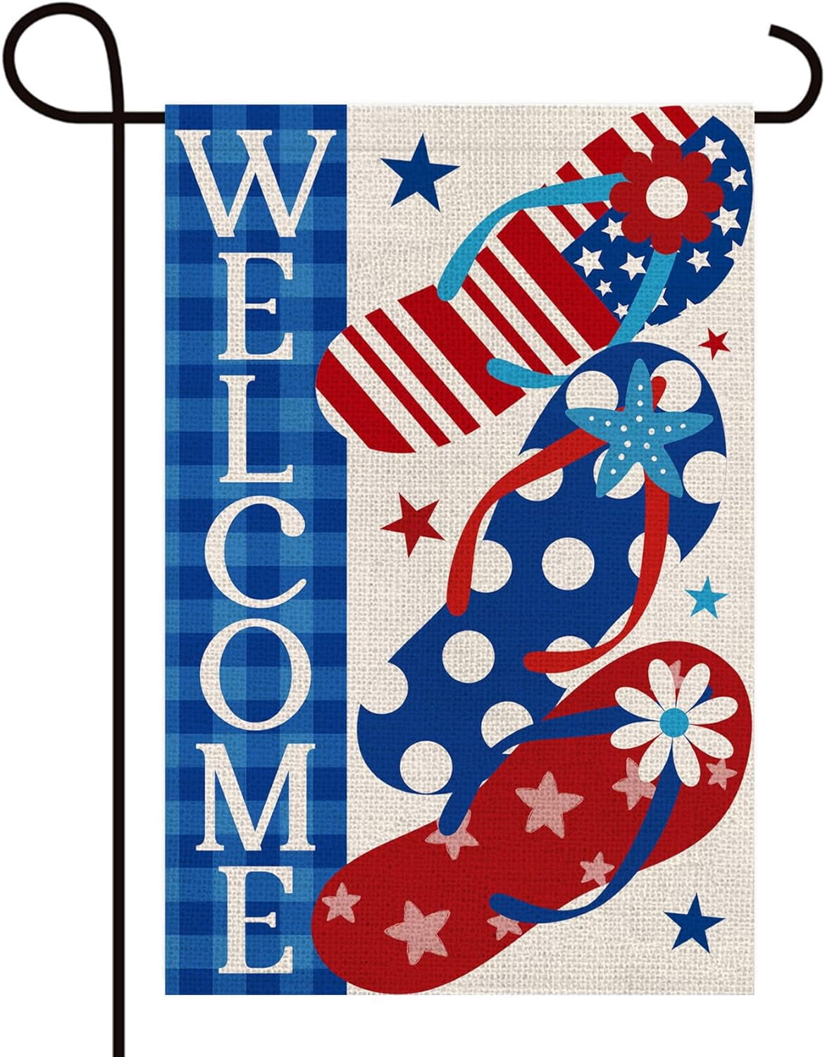 TraQunn Welcome USA Patriotic Stars and Stripes Flip Flops Summer ...