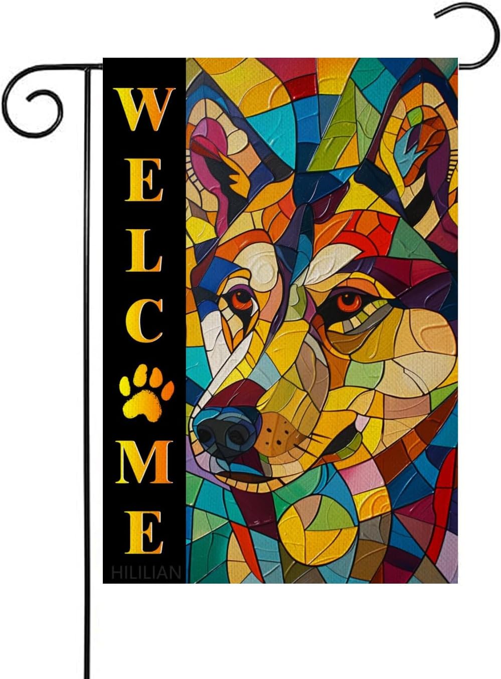 TraQunn Welcome geometry Husky Dog Garden Flag Small Vertical Double ...