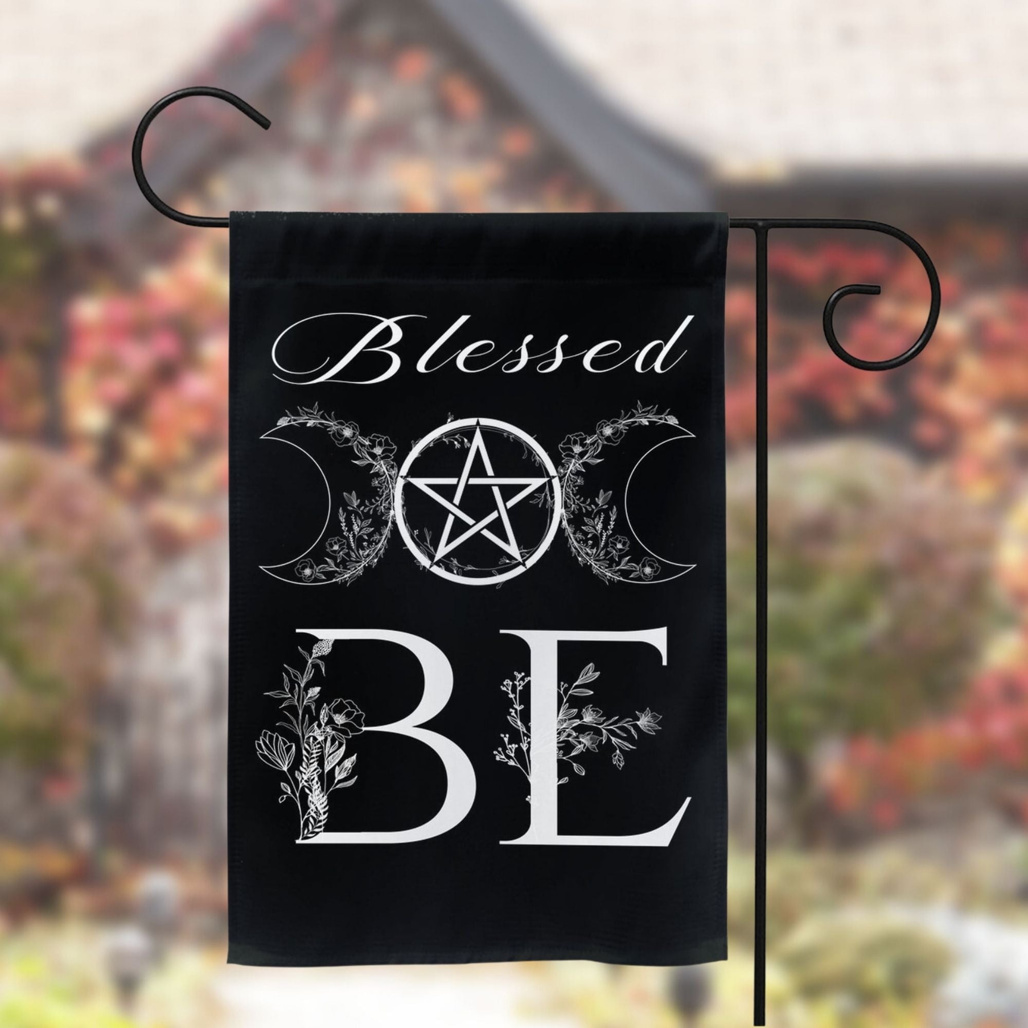 TraQunn y Decorative Garden Flag Blessed Be Pentacle Yard BannerMythic ...
