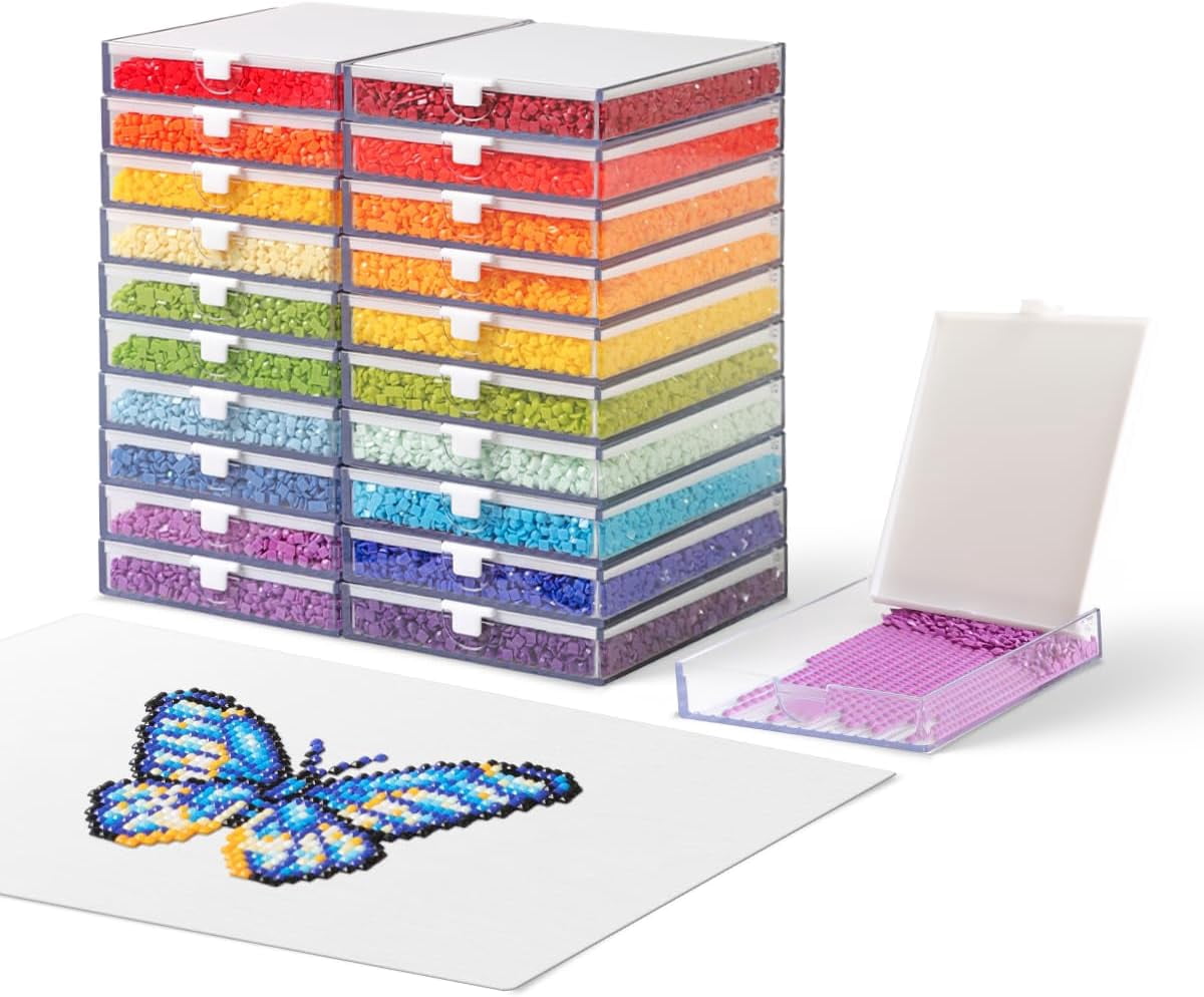 Trabricks 2-in-1 Stackable Art Trays With , Art Storage, Craft and Bead ...