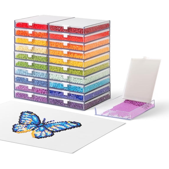 Trabricks 2-in-1 Stackable Art Trays With , Art Storage, Craft and Bead ...