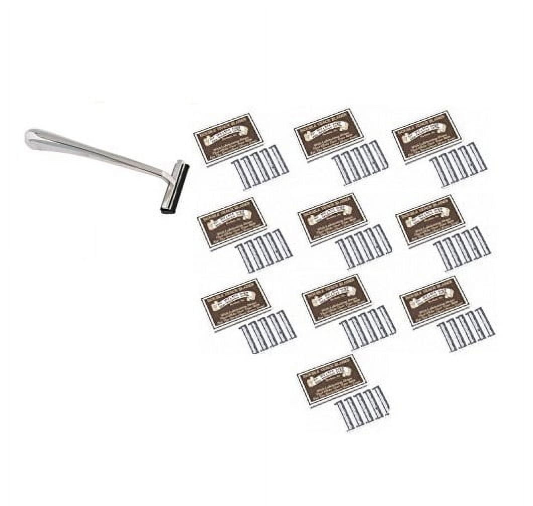 Trac II Chrome Handle + Colonel Ichabod Conk Trac II Razor Blades 10 ct ...