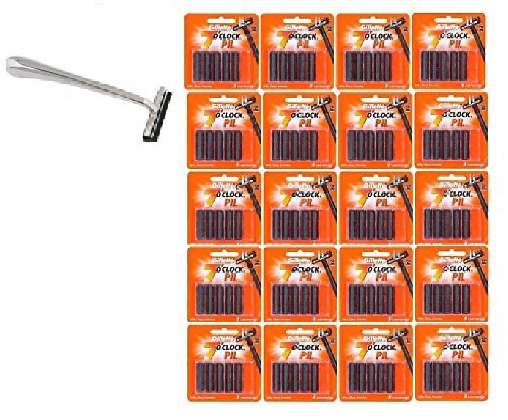 Gillette Trac II Chrome Handle with Twin Blades & 7 O' Clock PII 5 ct ...