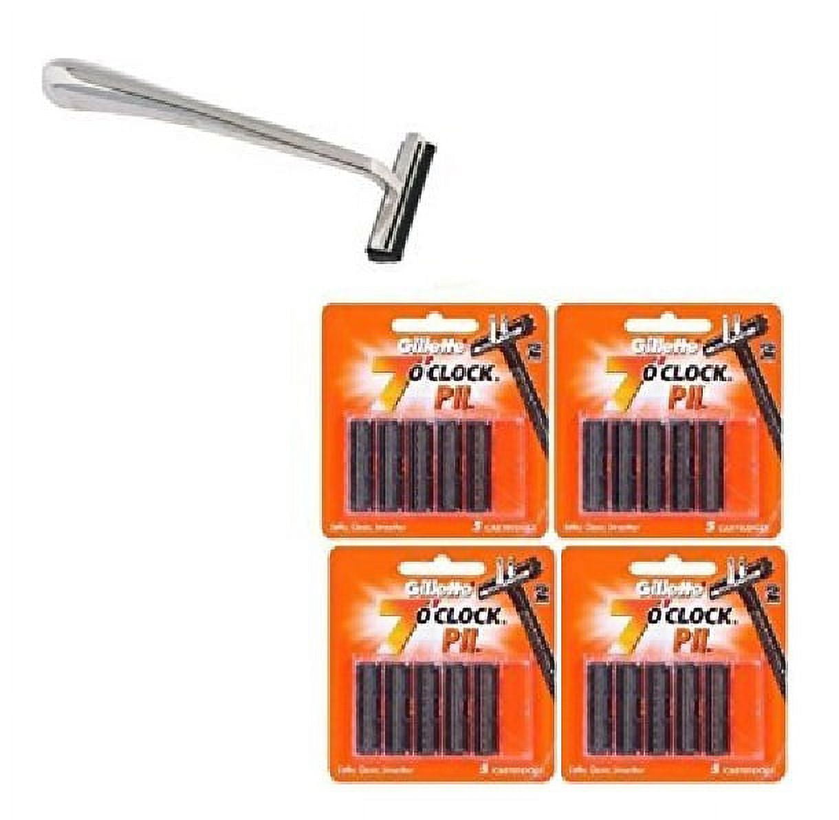 Trac II Chrome Handle + Gillette 7 O' Clock PII 5 ct. Refill Razor ...