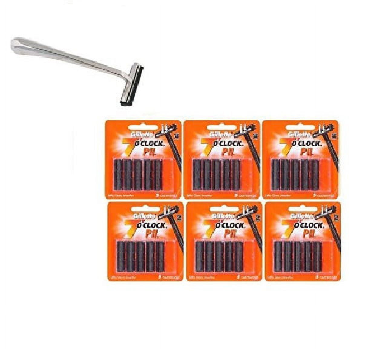 Trac II Chrome Handle + Gillette 7 O' Clock PII 5 ct. Refill Razor ...