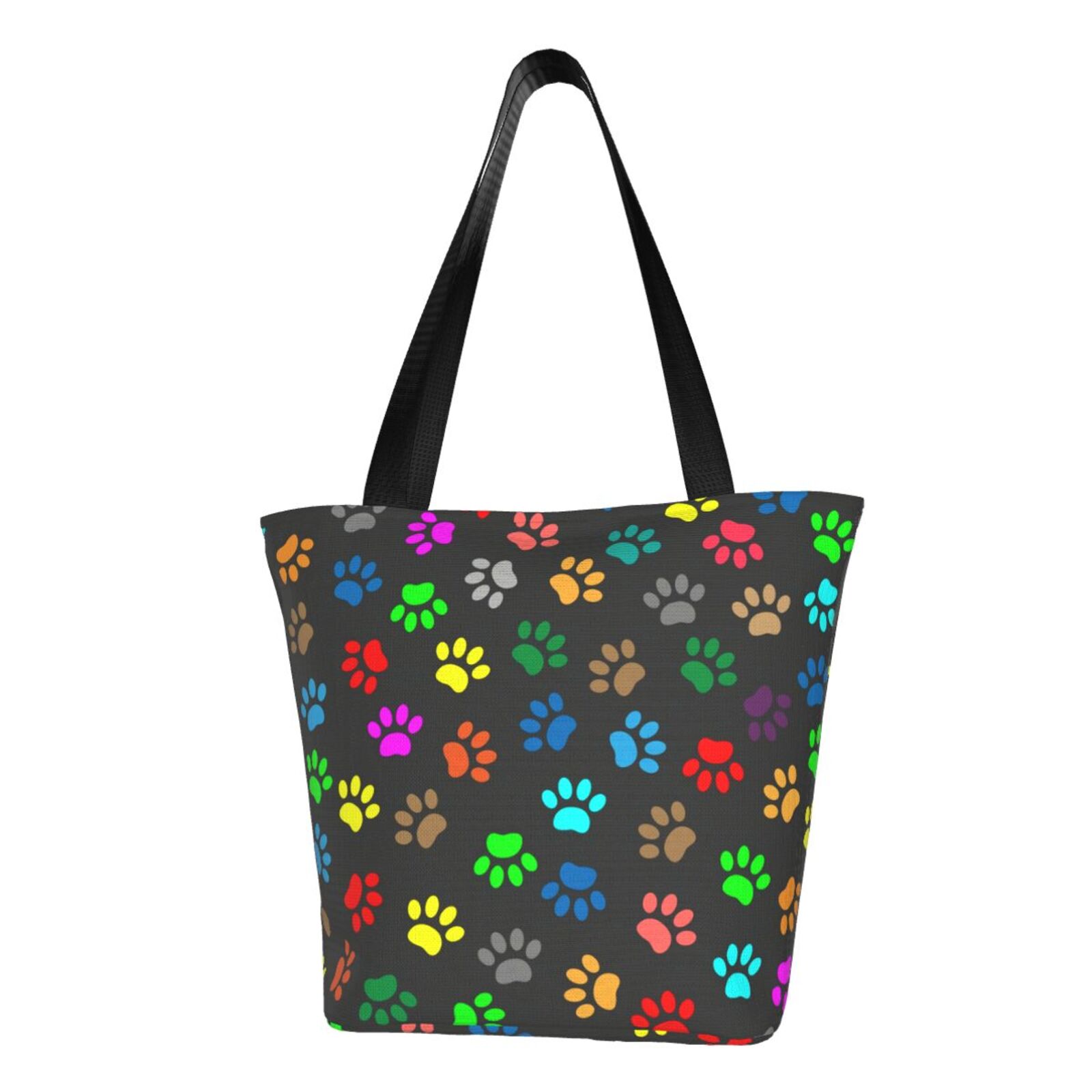 Trace Doodle Paw of cat Prints Large Shoulder Bag Tote Bags Top Handle ...