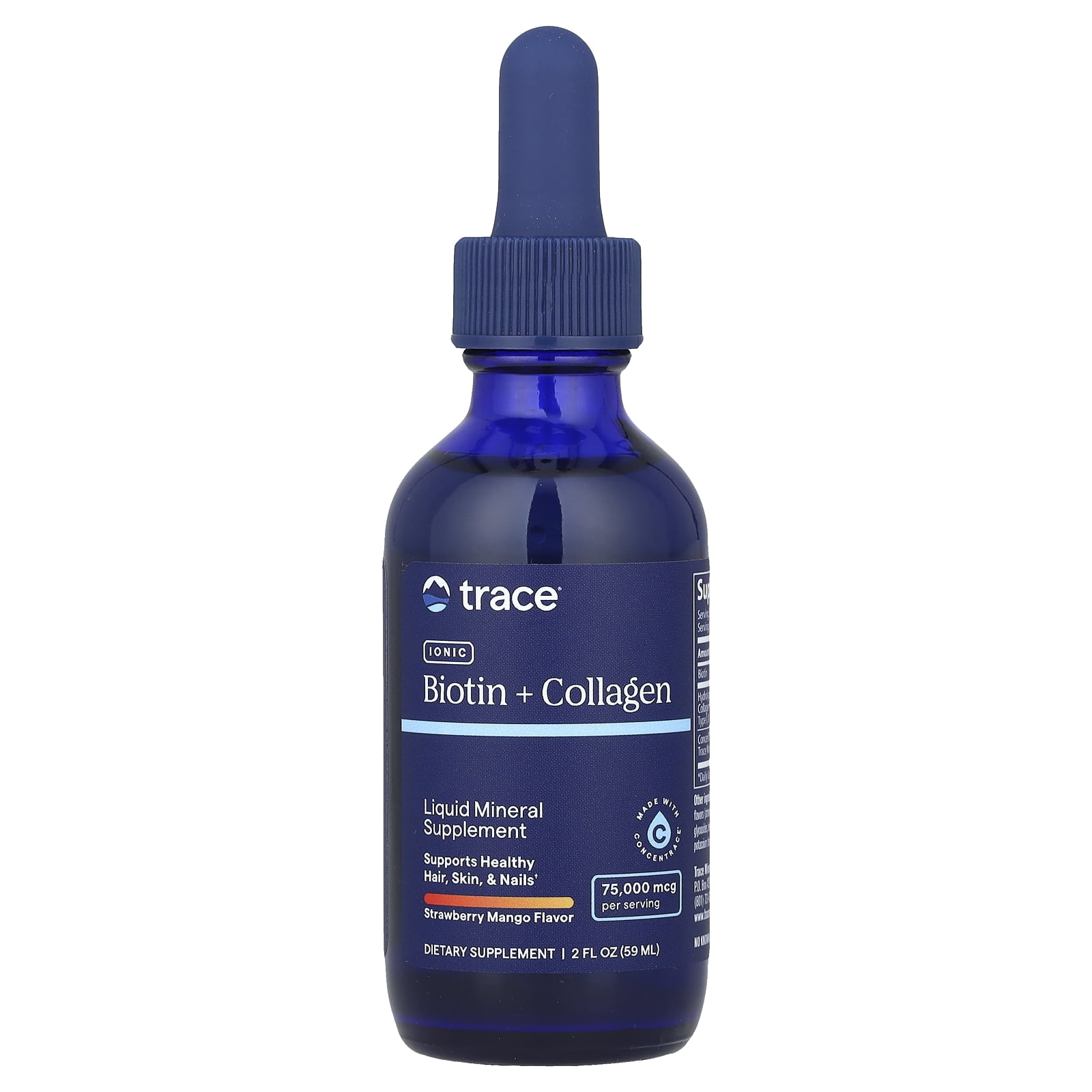 Trace Minerals Ionic Biotin + Collagen - Skin Supplement for Healthy ...