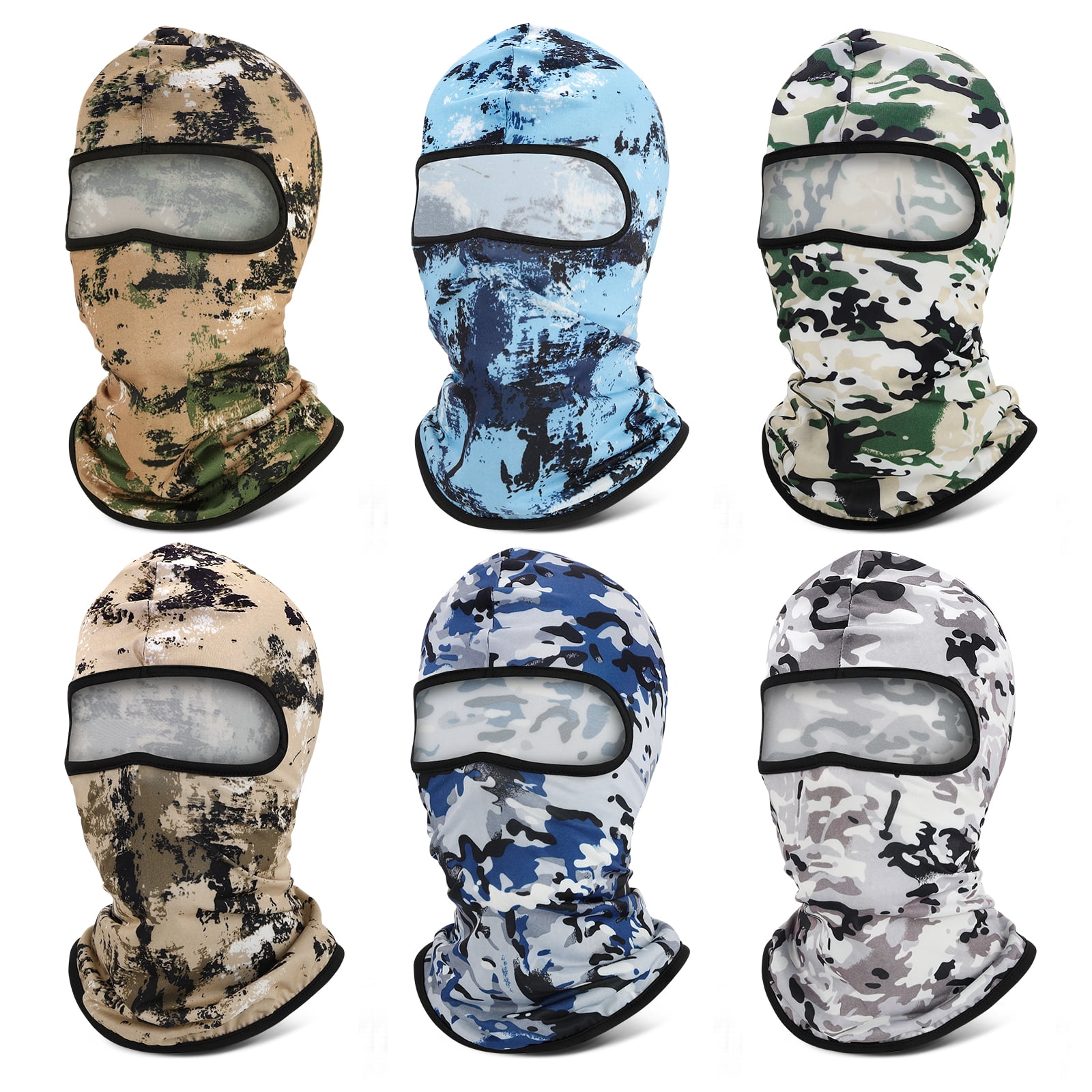 Trace Kasa 6 Pack Balaclava Full Head Ski Mask Face Mask Cooling Neck ...