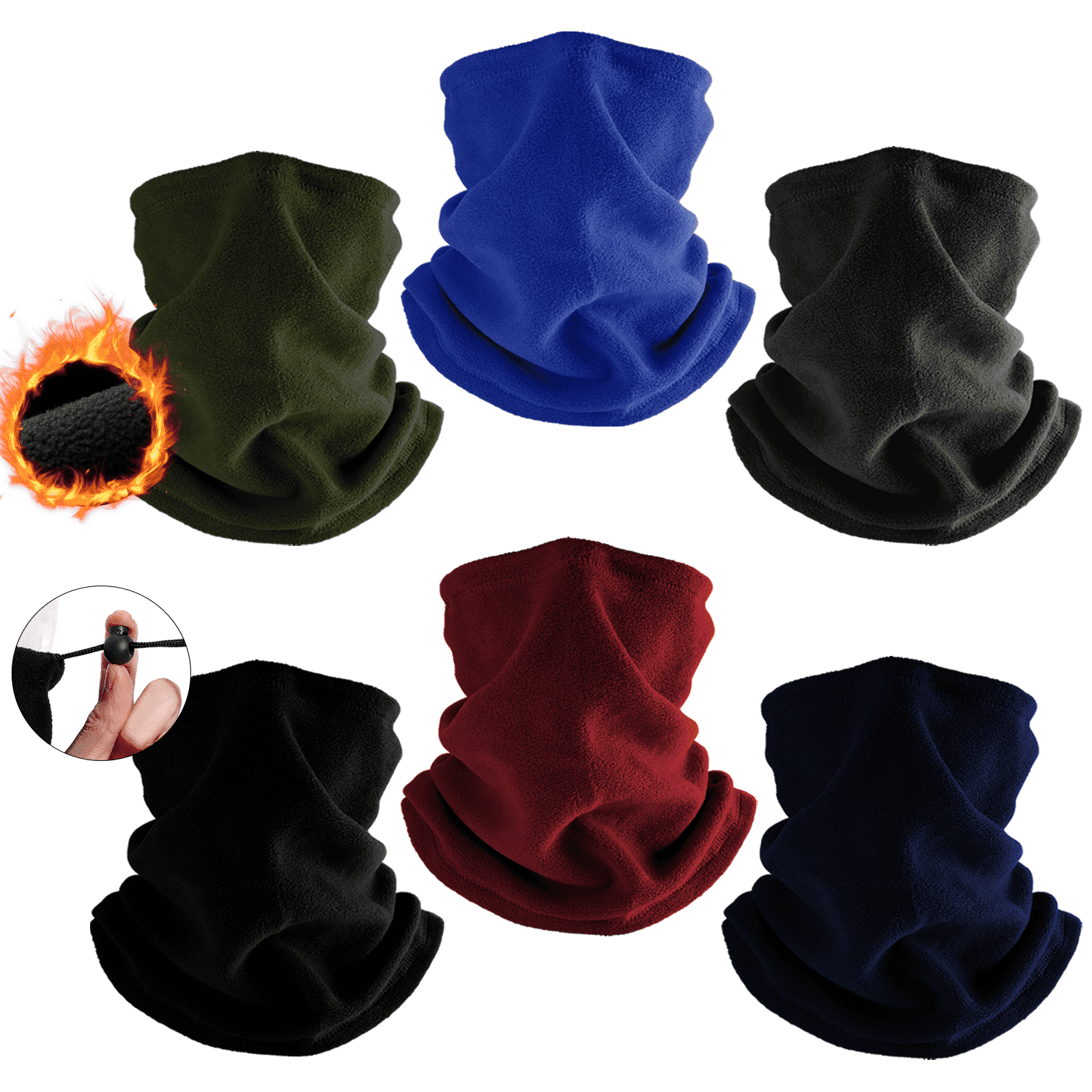 Trace Kasa 6 Pack Winter Neck Warmer Neck Gaiter Windproof Balaclava ...
